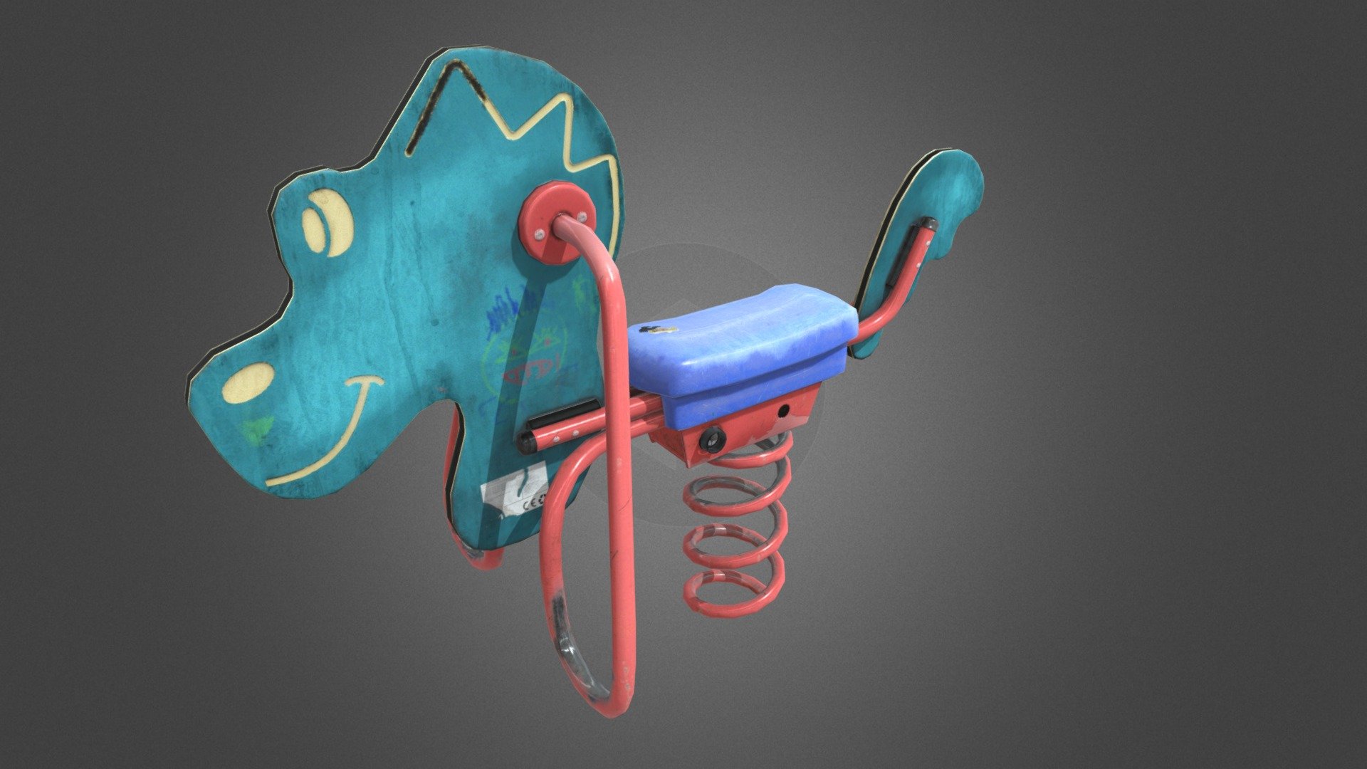 Playground Horse Spring Rider - Buy Royalty Free 3D model by ...