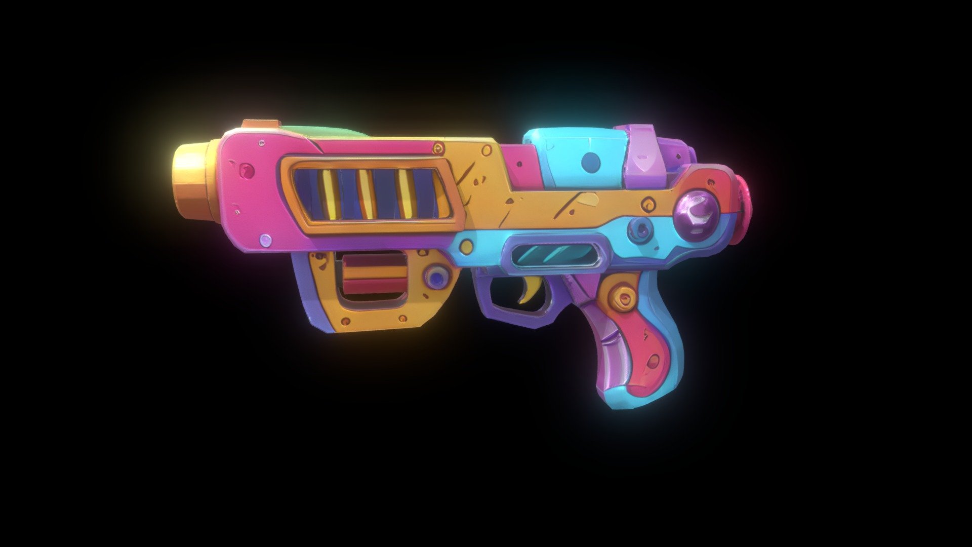 colorful toy futuristic blaster - Download Free 3D model by klrxyz ...