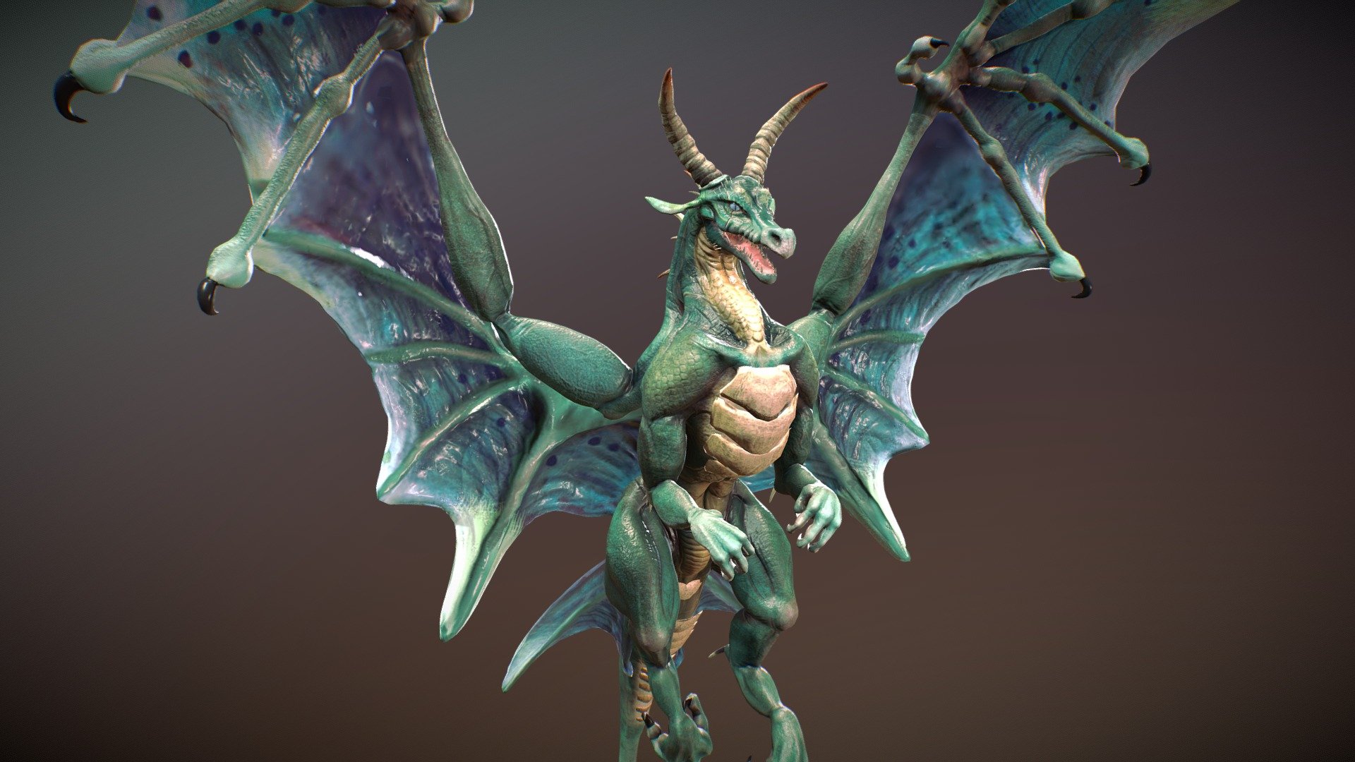 Flying dragon (Low poly, game ready) - Buy Royalty Free 3D model by ...