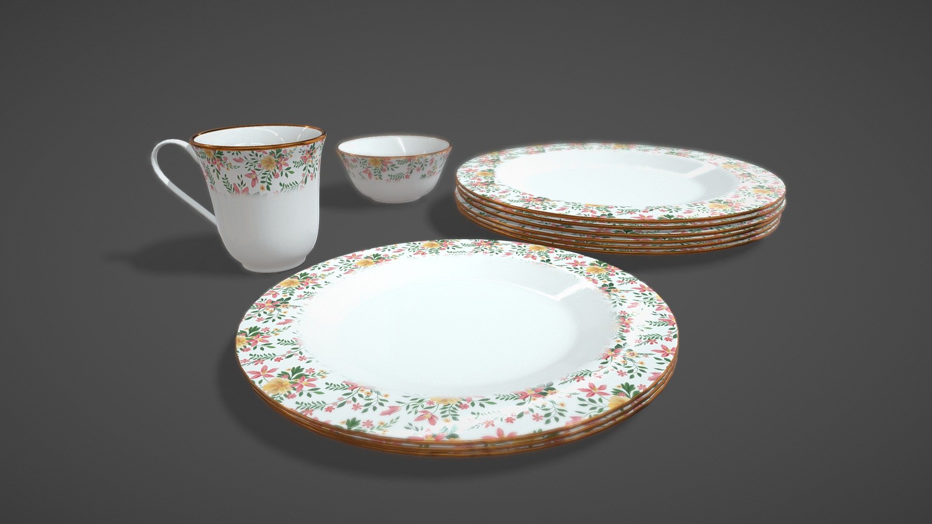 Floral Ware - 3D model by Willian1401 [f236011] - Sketchfab