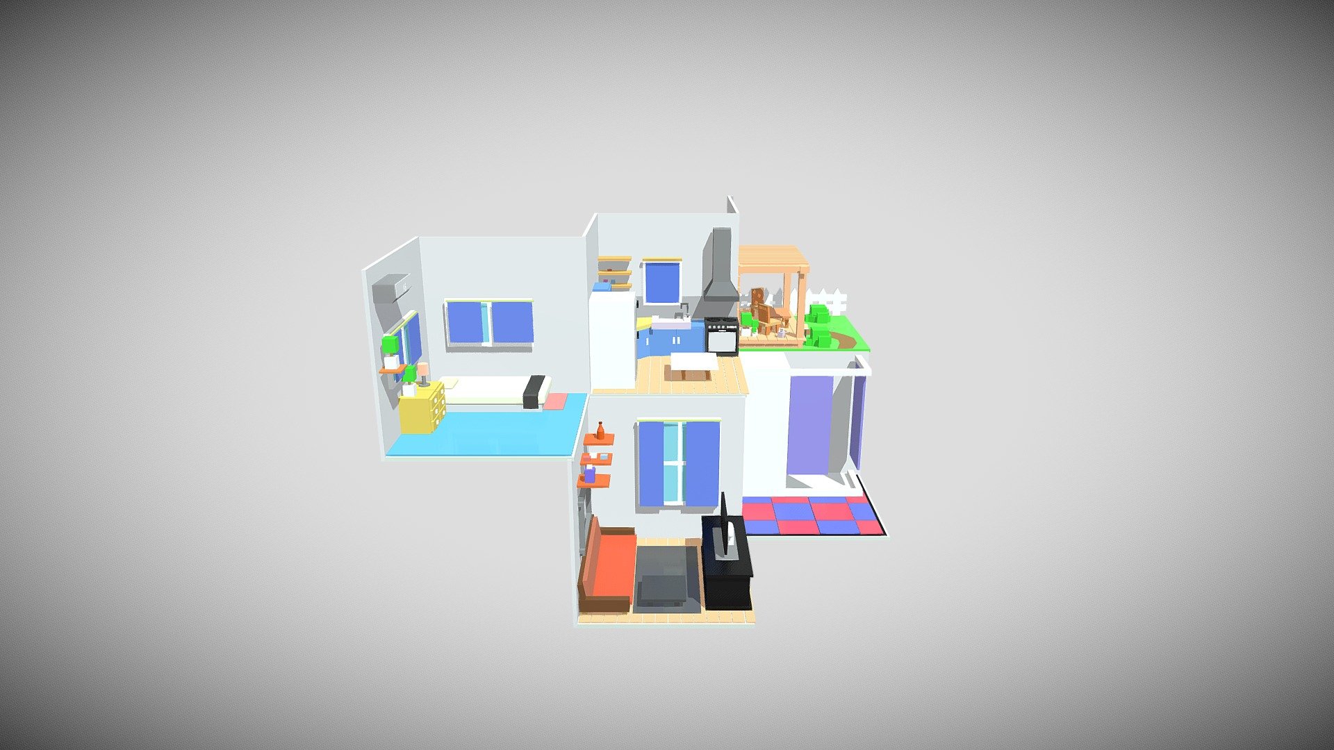 Low poly rooms - 3D model by Basic objects by hlaingpyae (@sittgyee ...