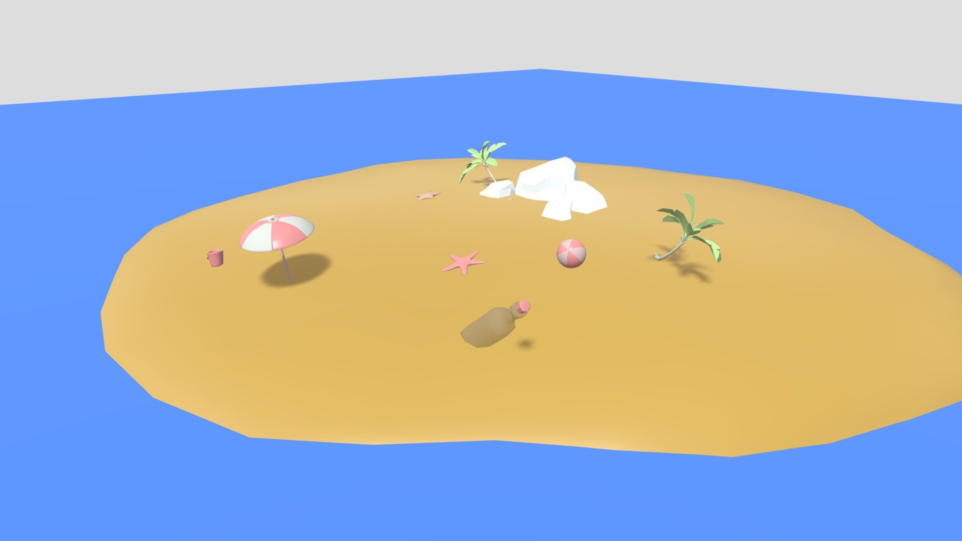 Beach island - Download Free 3D model by sinanisler [f23ca29] - Sketchfab