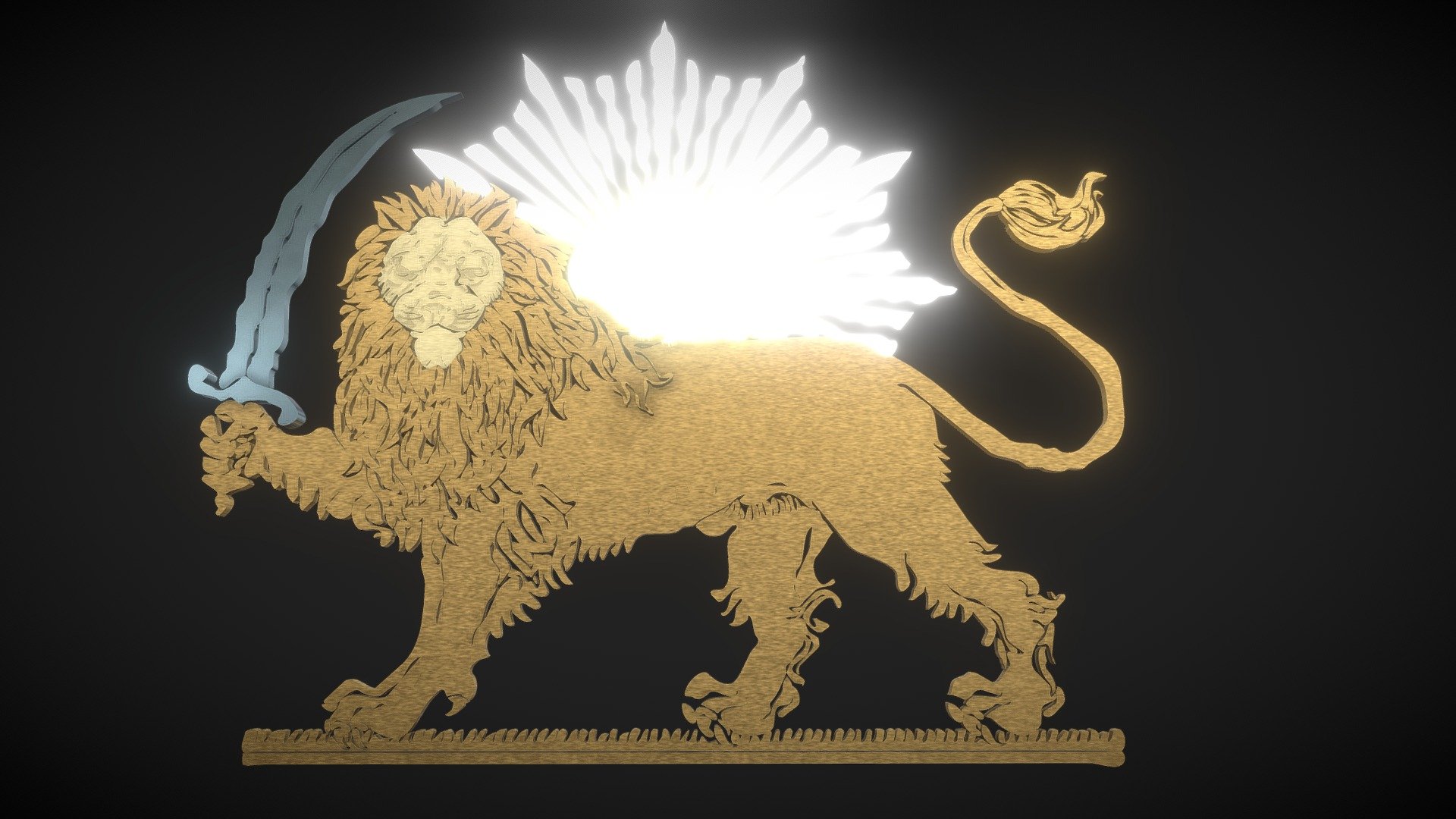 Lion And The Sun Of Iran's Flag - 9MB - Download Free 3D model by Mehdi ...