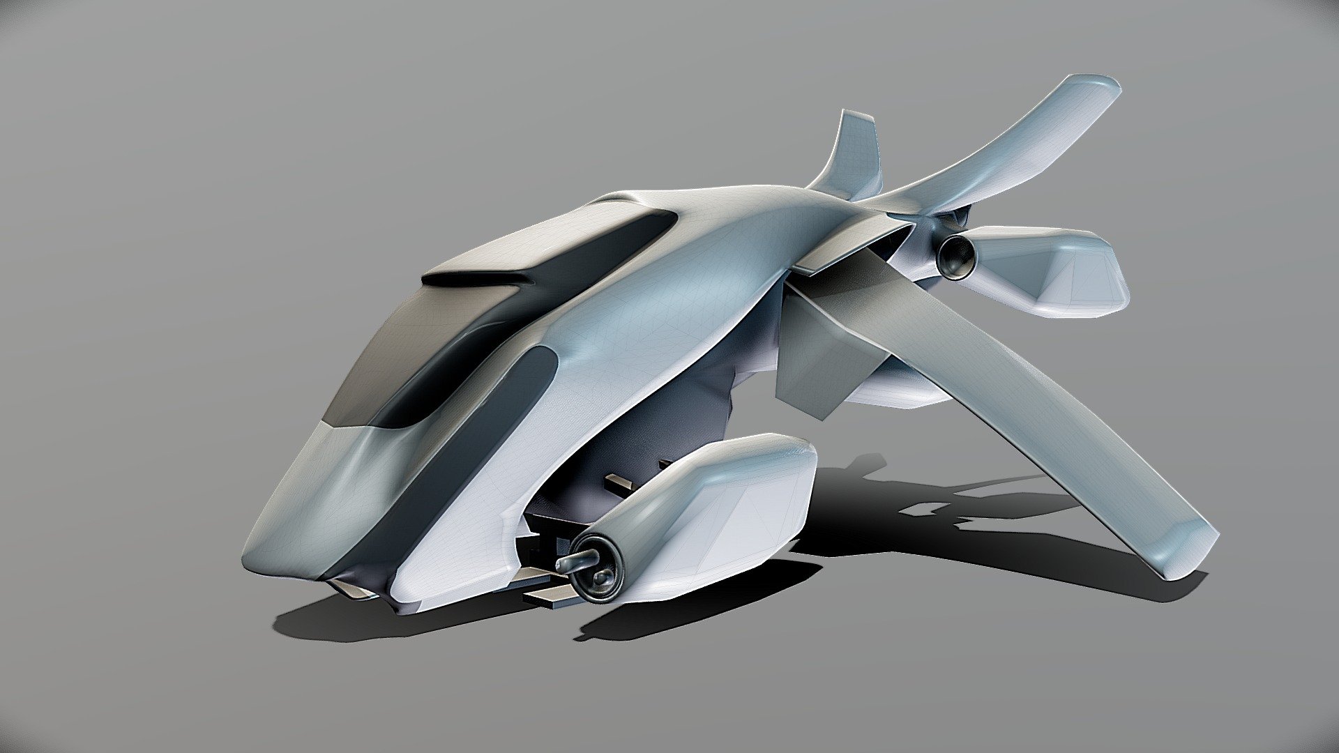 Futuristic Heli-Jet - 3D model by VertaScan [f240deb] - Sketchfab