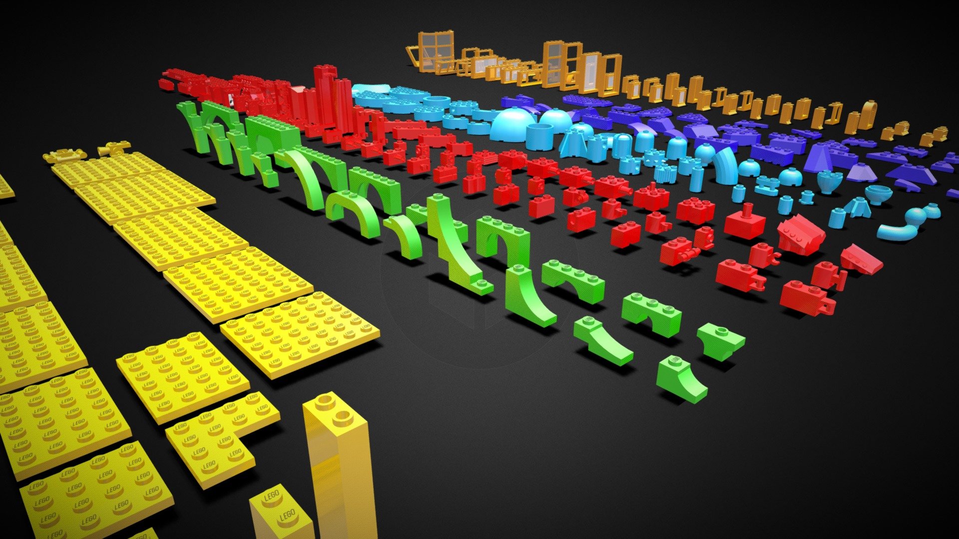Kitbash LEGO Bricks - 3D model by Birdaid [f24278f] - Sketchfab