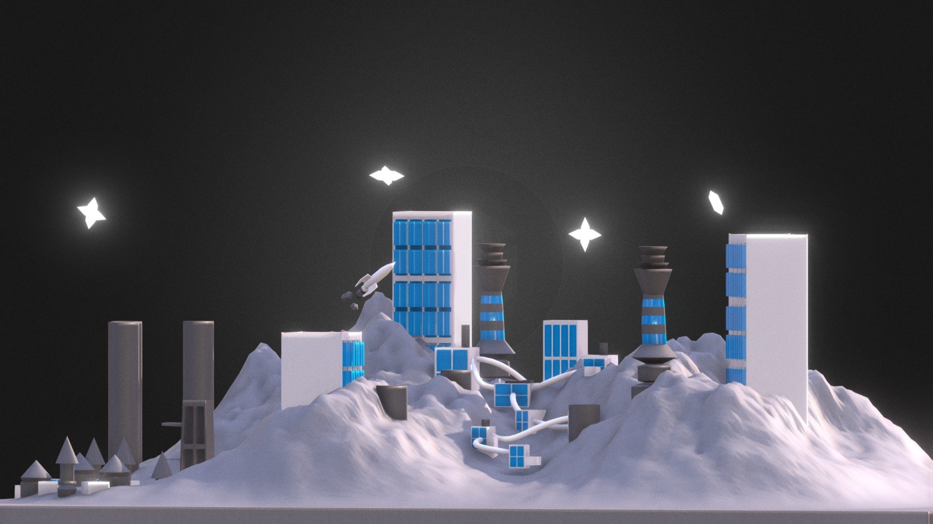 Moon City - Download Free 3D model by John Doe (@born2012) [f244af5 ...
