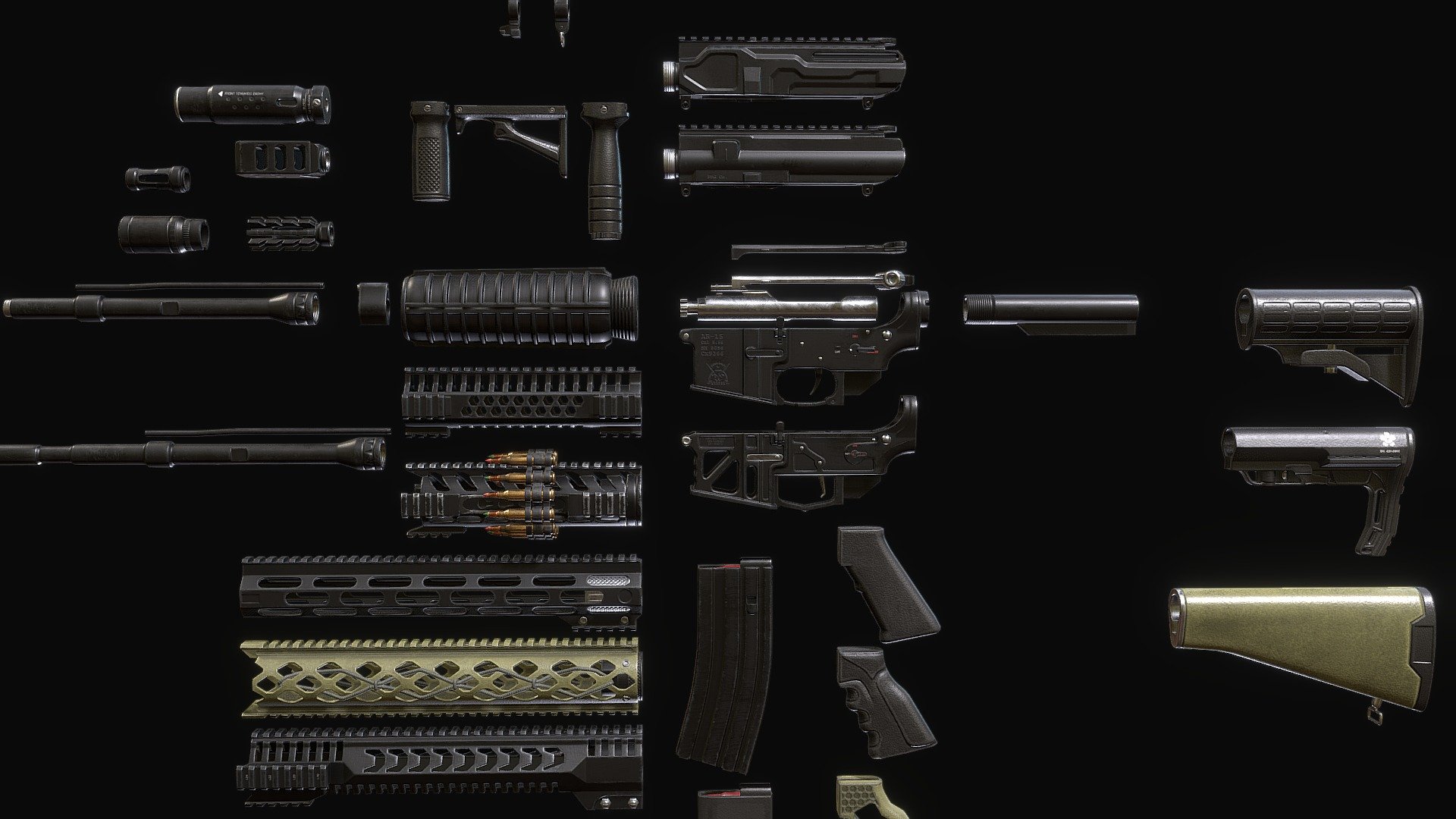 Modular AR15 v2.0 - Buy Royalty Free 3D model by Pedro B. Goulart ...