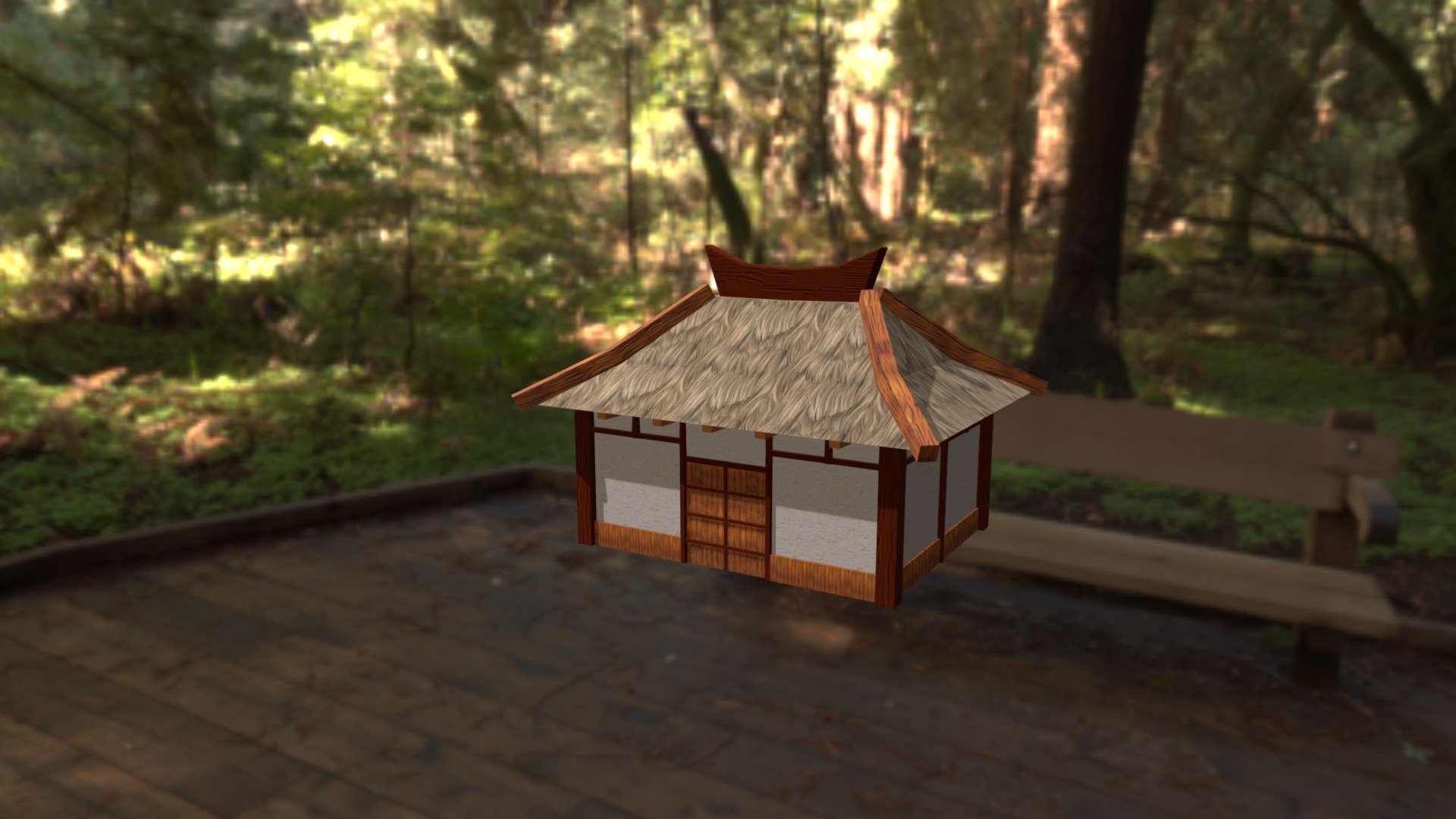 Small japanese hut - 3D model by Clemen (@Kuroyan) [f2528da] - Sketchfab