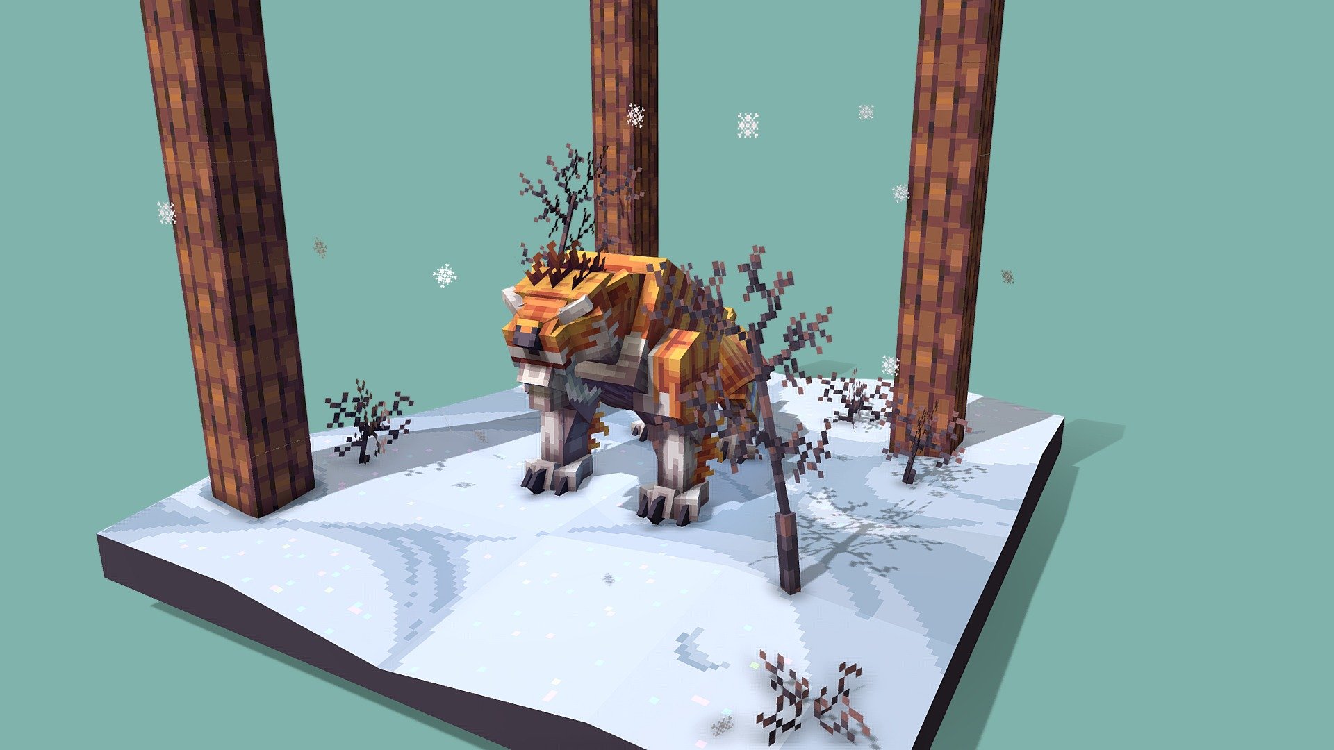 A Stylized Sabertooth - Mount [Blockbench] - 3D model by Maks - Art ...