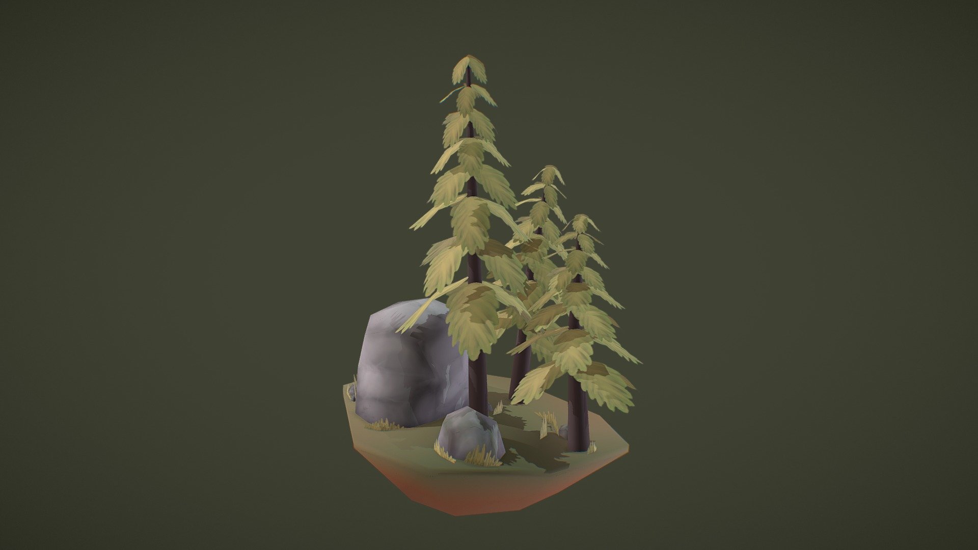 Trees and Rocks - 3D model by artistlevi [f25b812] - Sketchfab