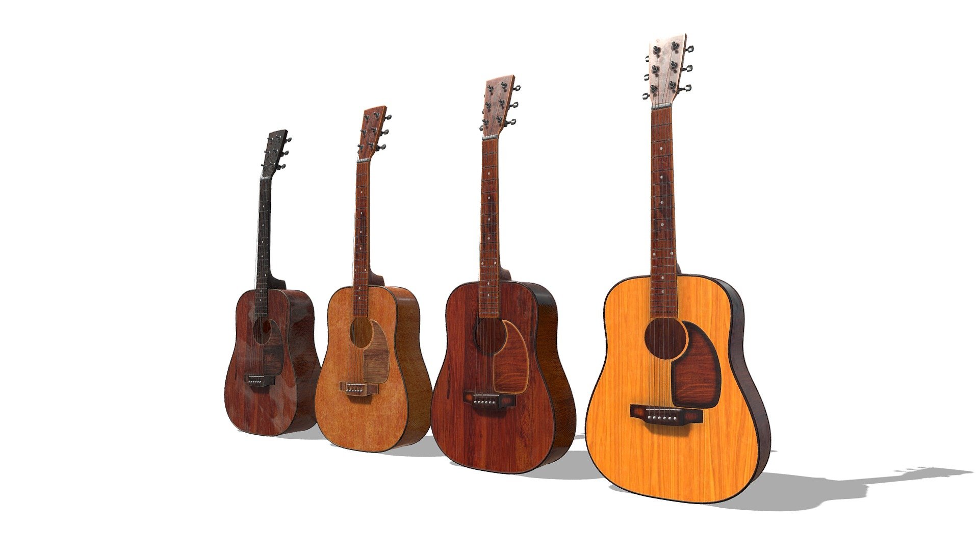 Guitar : 4 Acoustic Guitars - Buy Royalty Free 3D model by Studio Lab ...