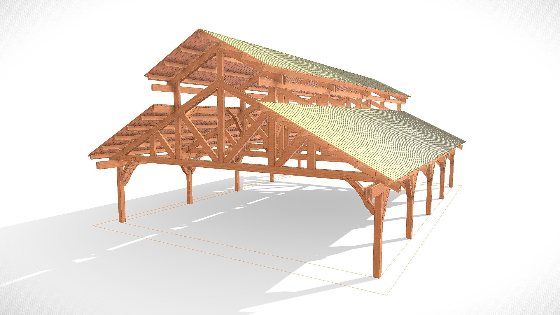 Custom Pavilion- Truss- Clerestory - 3D model by Forever Redwood ...