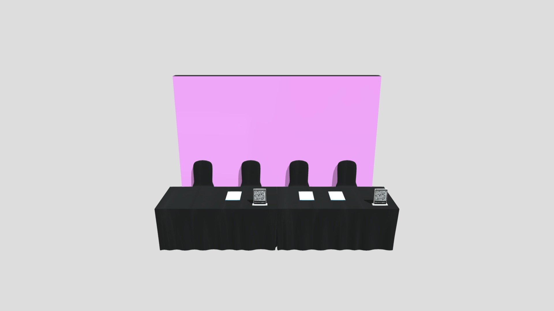BACKDROP+REGISTRASI 244X366 MEJA KURSI 4 - Download Free 3D model by ...