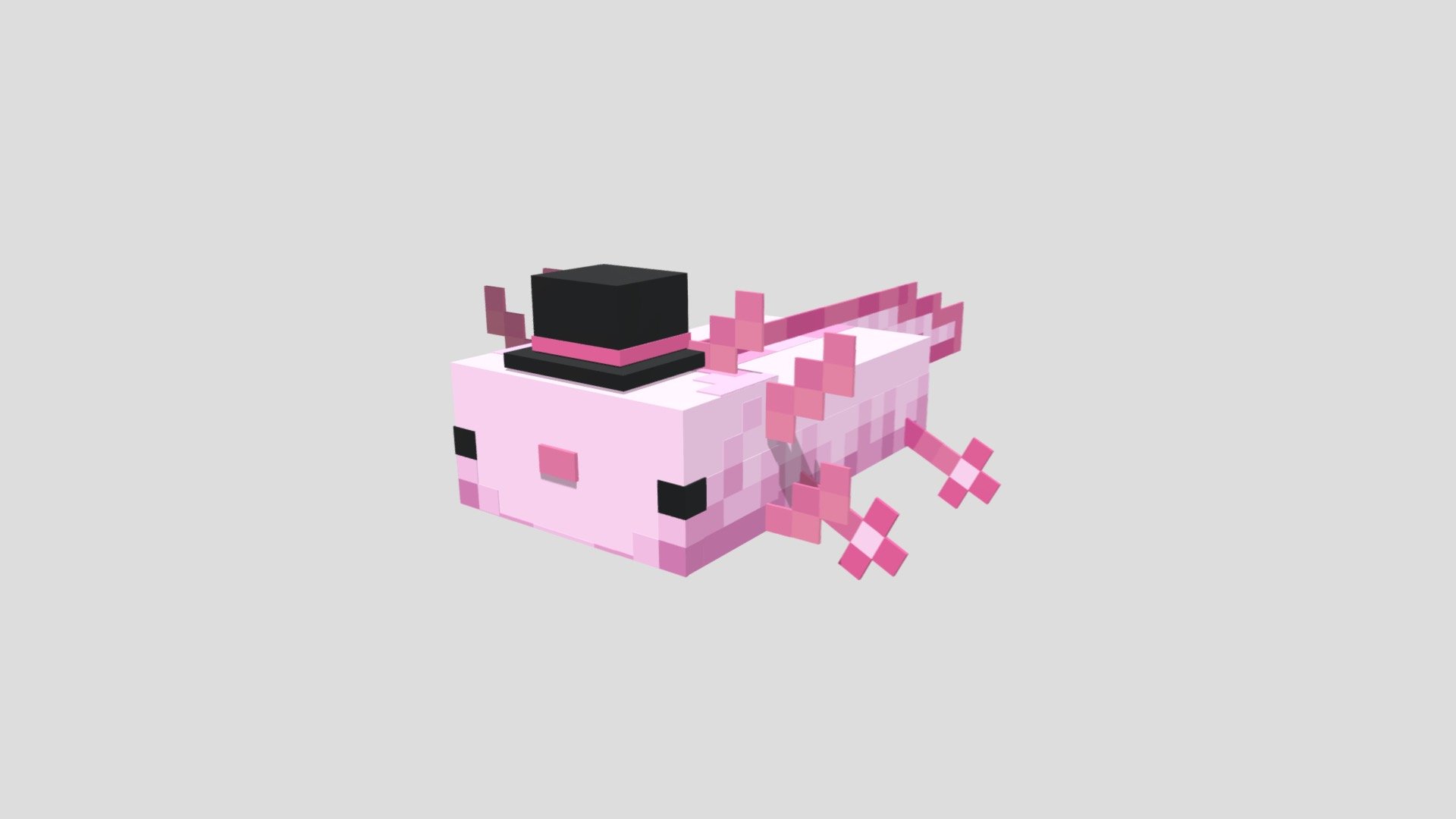 Minecraft Pink Axolotl w Centered Tophat - Download Free 3D model by ...