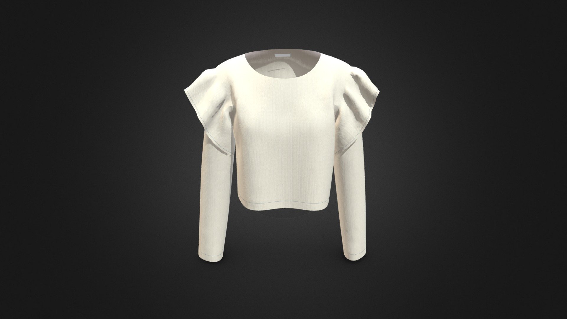 Women's Sleeve Ruffle Detail T-Shirt - Buy Royalty Free 3D model by ...