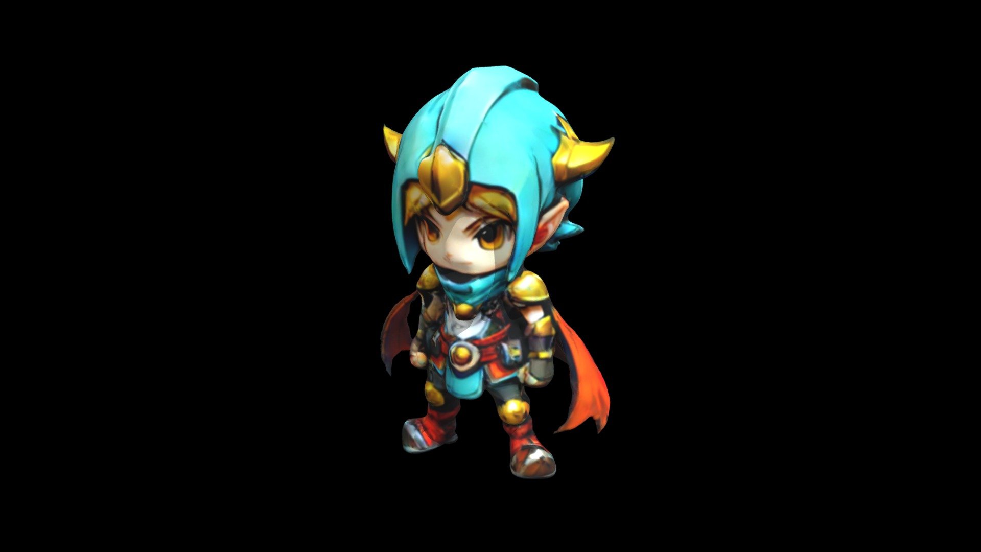 a cartoon character with a blue helmet and go - Download Free 3D model ...