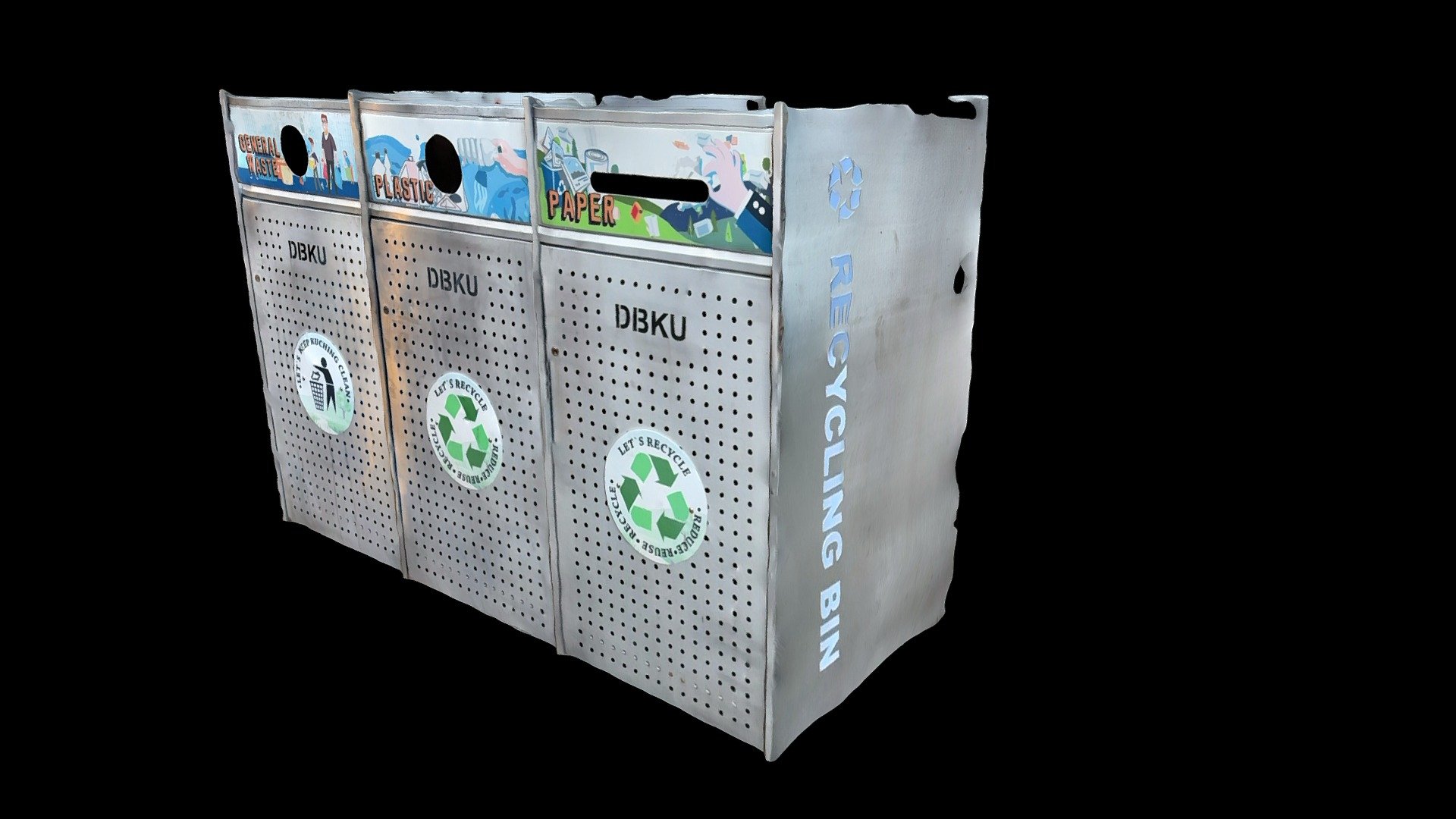 DBKU Stainless Steel Recycle Bin (Scaniverse) - Download Free 3D model ...
