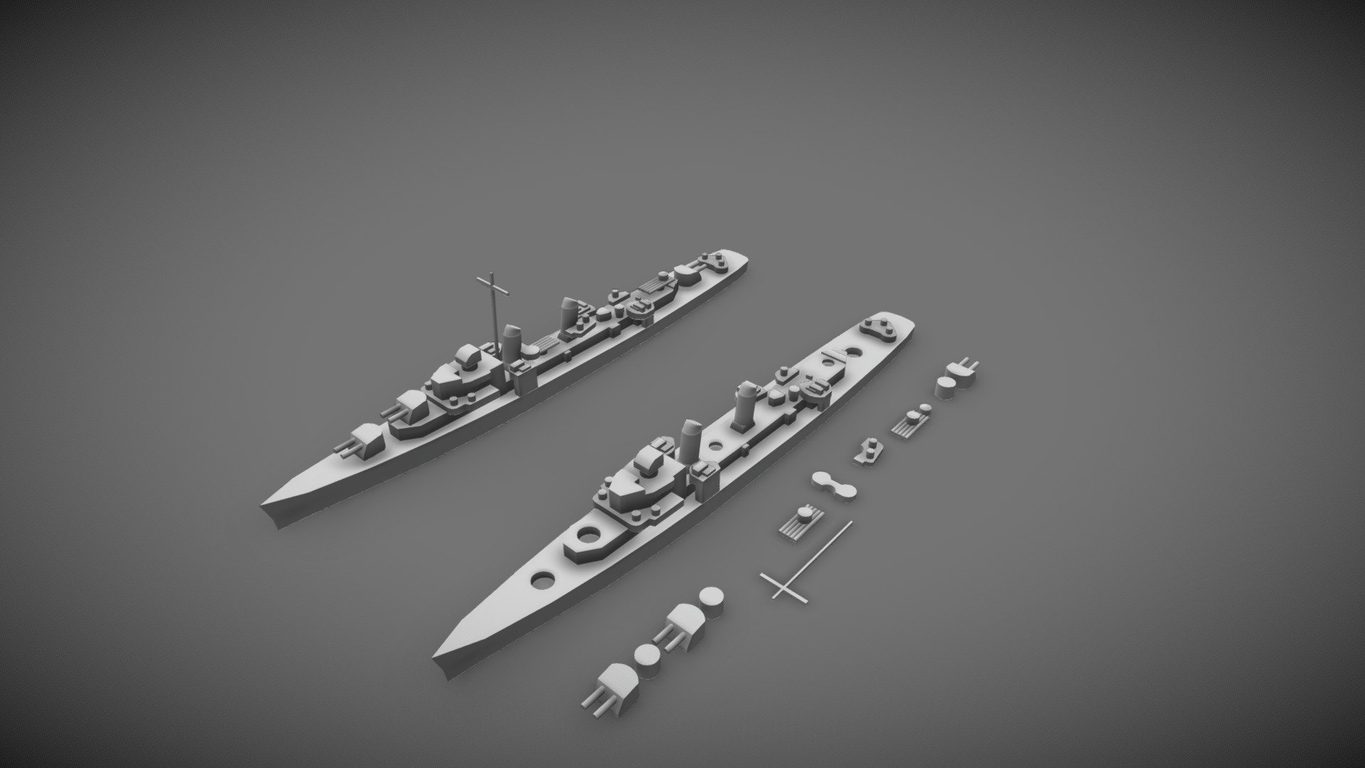 (3D printing) Class Allen USS Sumner DD (692) - 3D model by _Muzaev ...