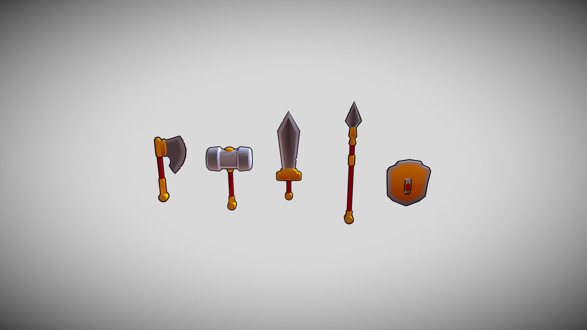Low-poly Fantasy Gradient Weapon Set - Download Free 3D model by ...
