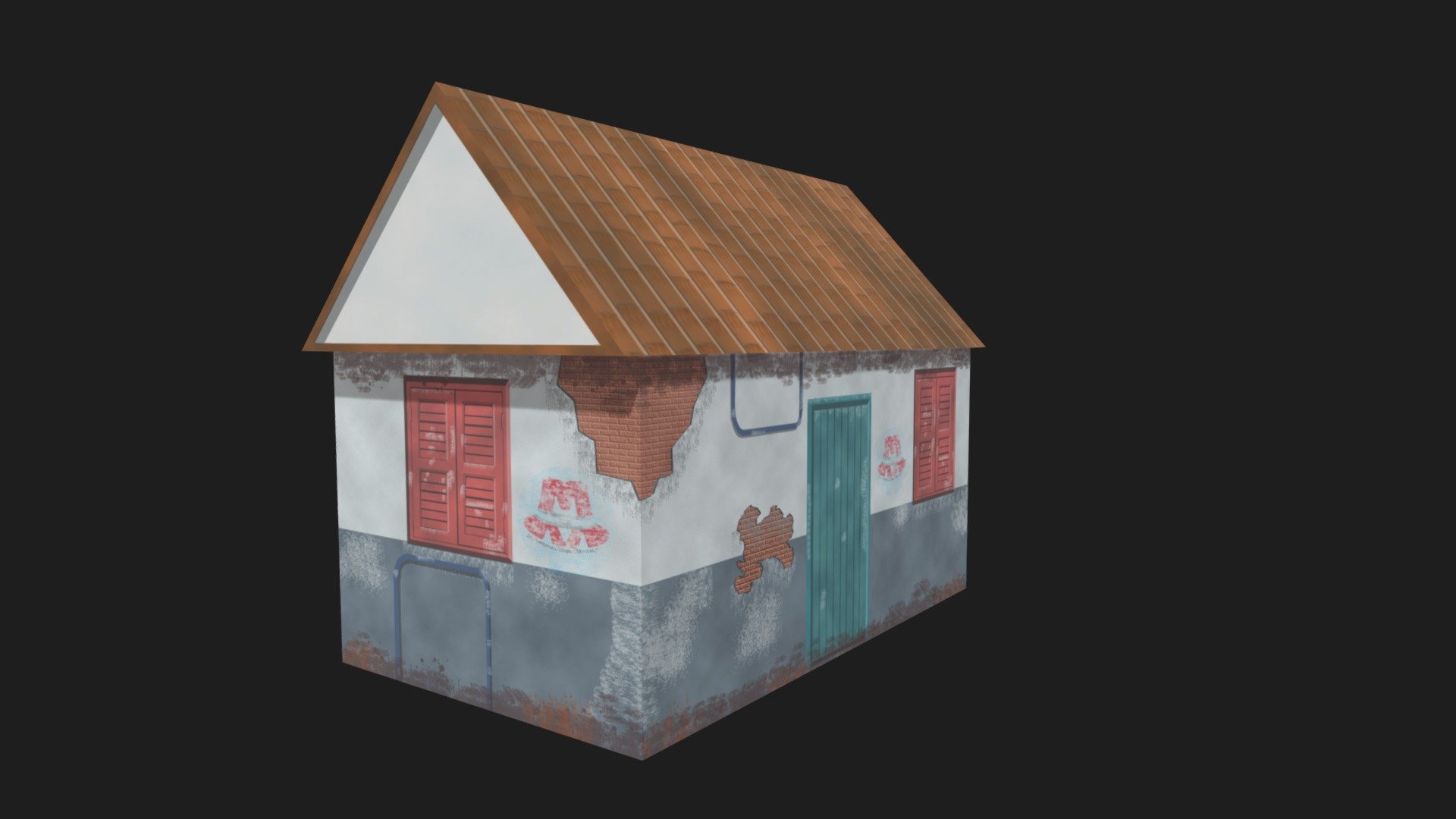 Simple Textured House - Download Free 3D model by M.I.Mustaqim-Strike ...