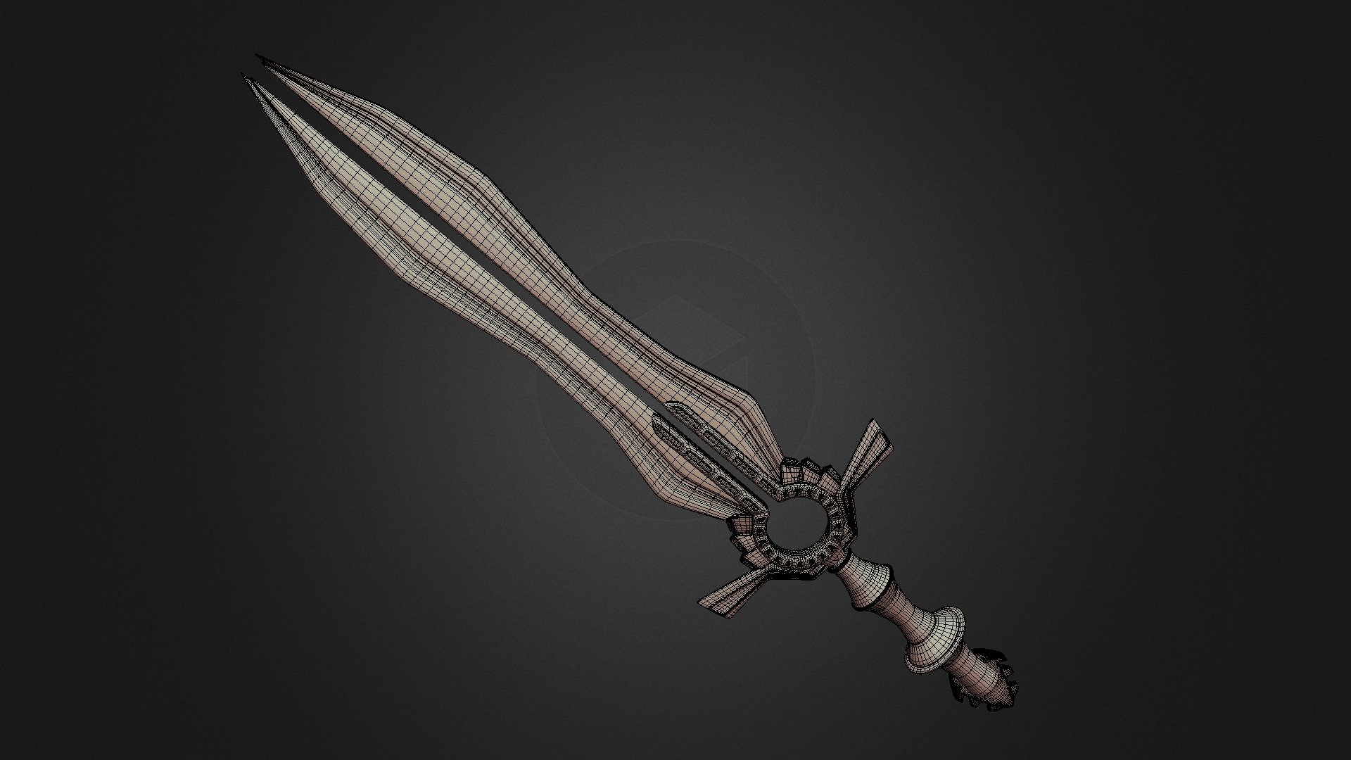 Rusty blade - wireframe - 3D model by mgarzof (@pigeonw) [f286c71 ...