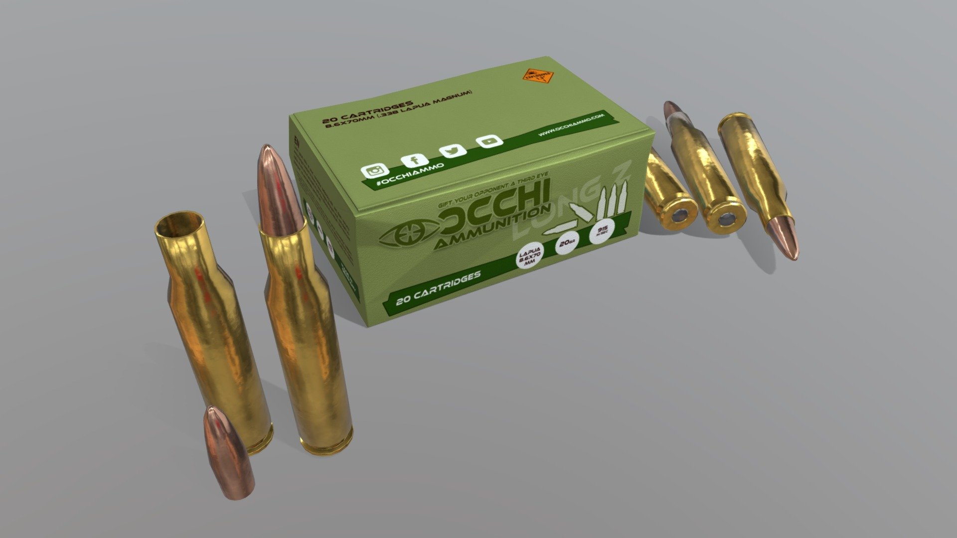 338 Lapua Magnum Ammo and AmmoBox - Buy Royalty Free 3D model by The Lost Sock (@The-Lost-Sock ...