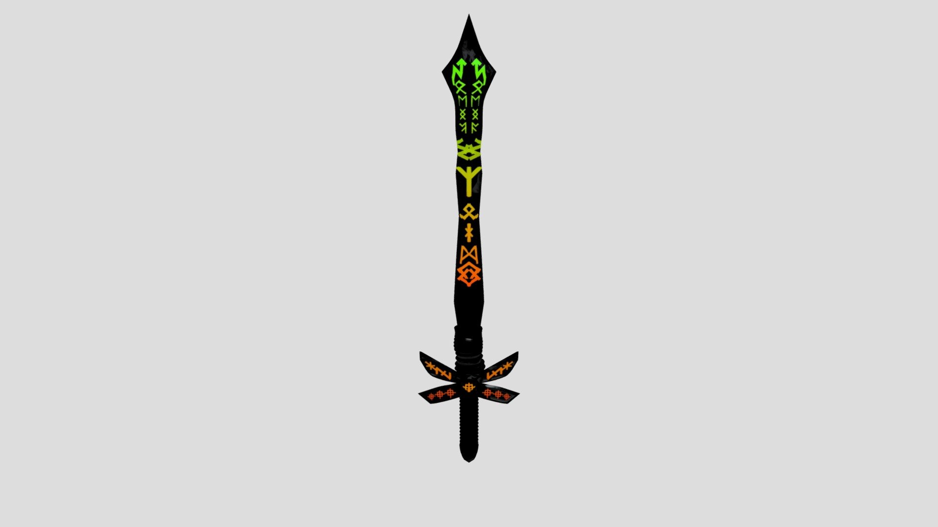 Sword with runes "dragonfly" - 3D model by mexanikmax (@max1st.ac.bh ...