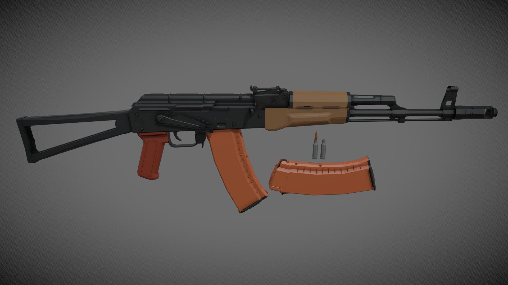 low-poly AKS-74 - Download Free 3D model by D_U (@DU1701) [f2954db ...