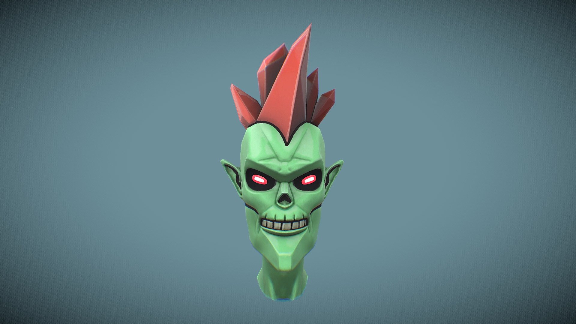 Punk Zombie Head - Download Free 3D model by Stan (@Stas_SayHallo ...