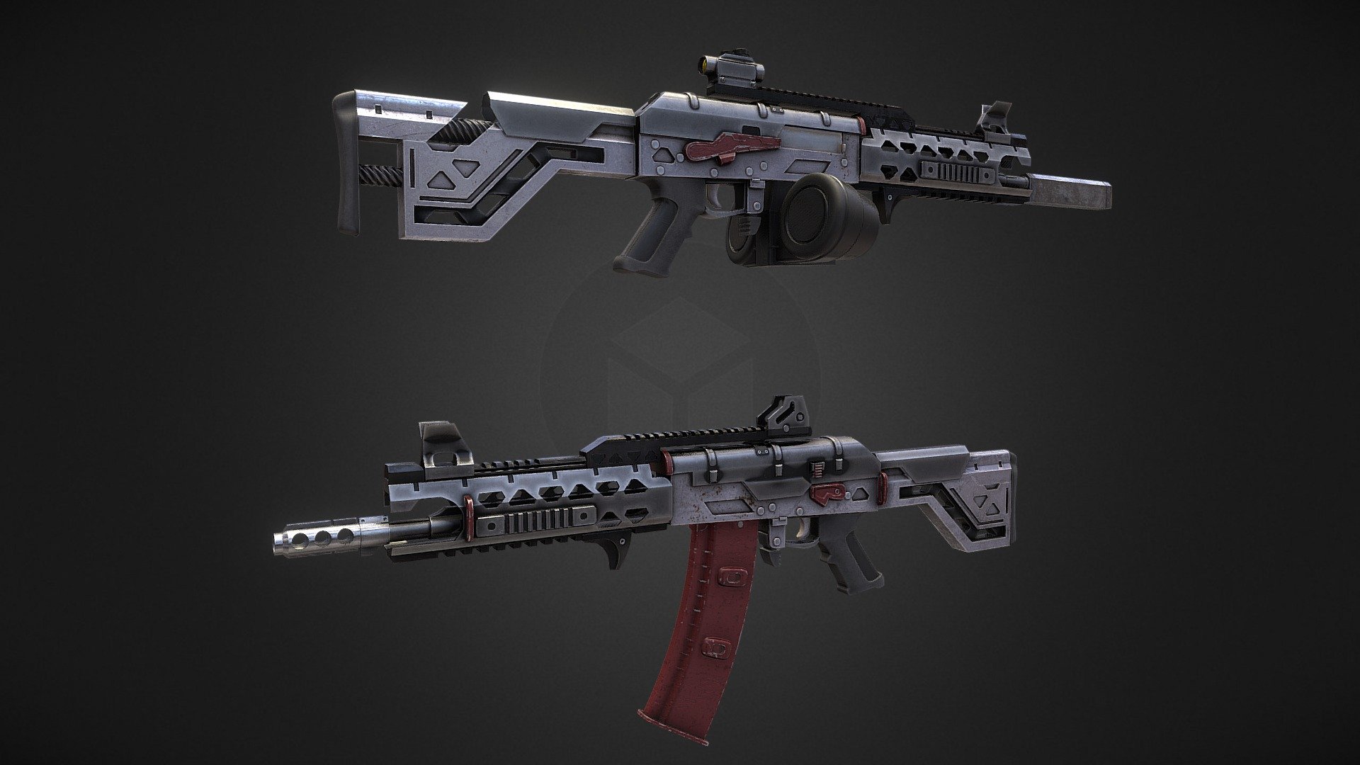 Futuristic Assault Rifle - 3D model by Sack7040 [f296111] - Sketchfab
