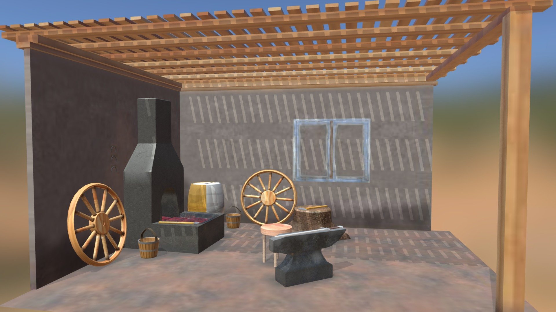 Blacksmith Scene - 3D model by svaughn [f2a82c0] - Sketchfab