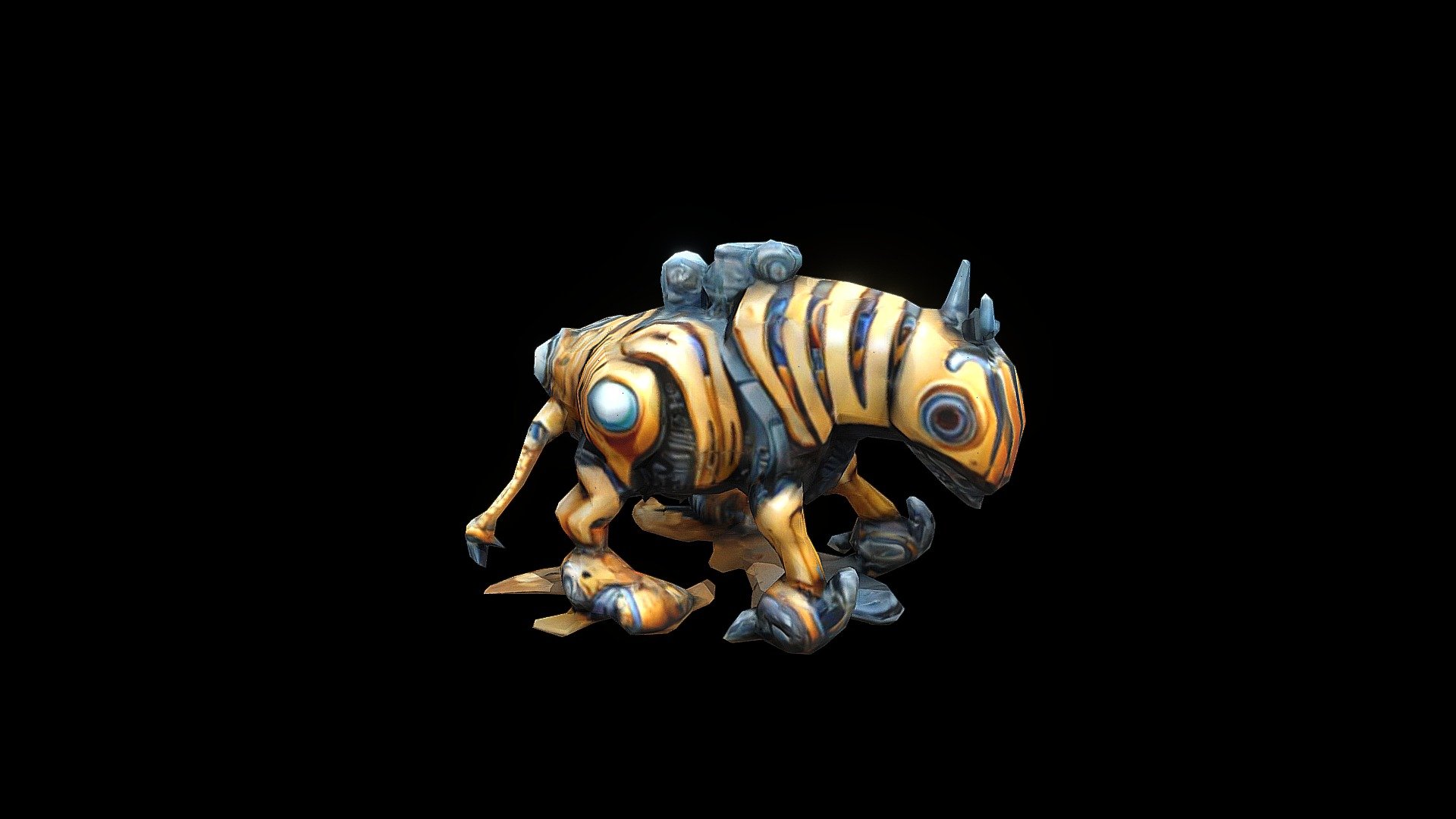 a cartoon drawing of a robotic animal with a - Download Free 3D model ...