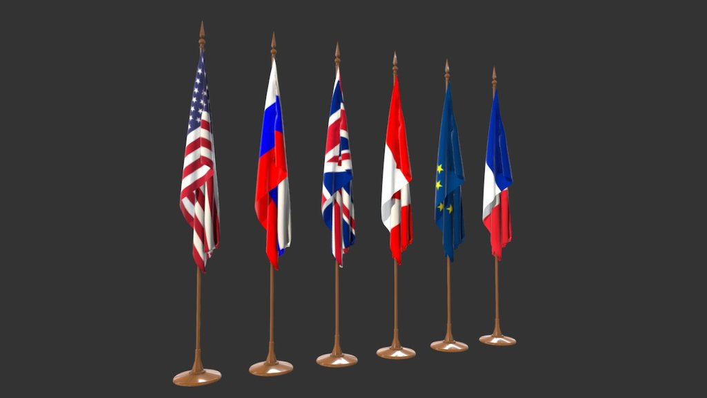 Flags - Download Free 3D model by George Jakeli (@3djako) [f2b7564 ...