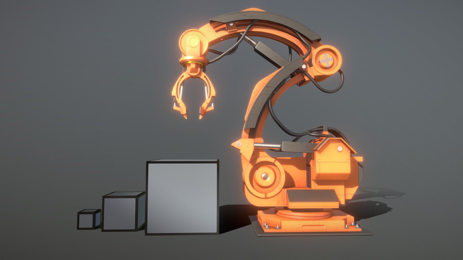 Industrial Robot Arm (Orange Version) - Buy Royalty Free 3D model by ...