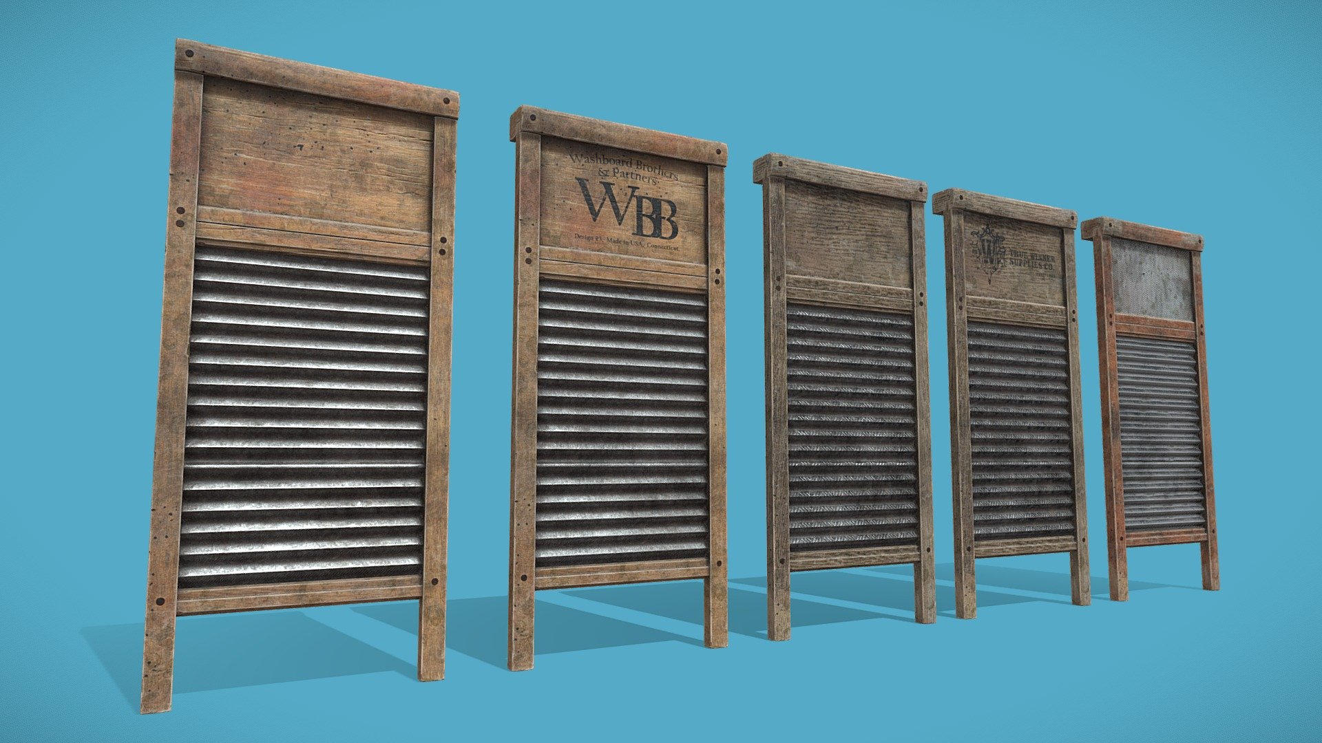 Vintage Laundry Washboards Type A - Download Free 3D model by Mad ...