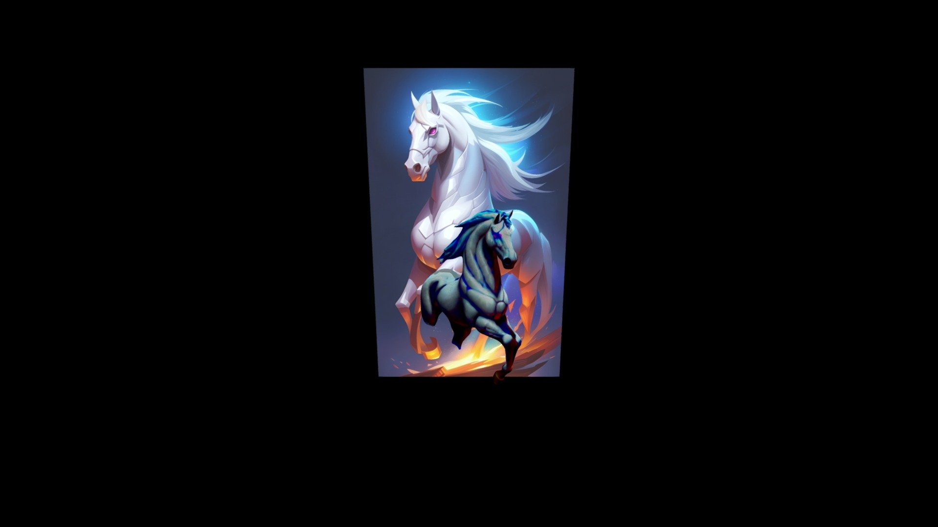 anime style illustration of a white horse with a - Download Free 3D ...