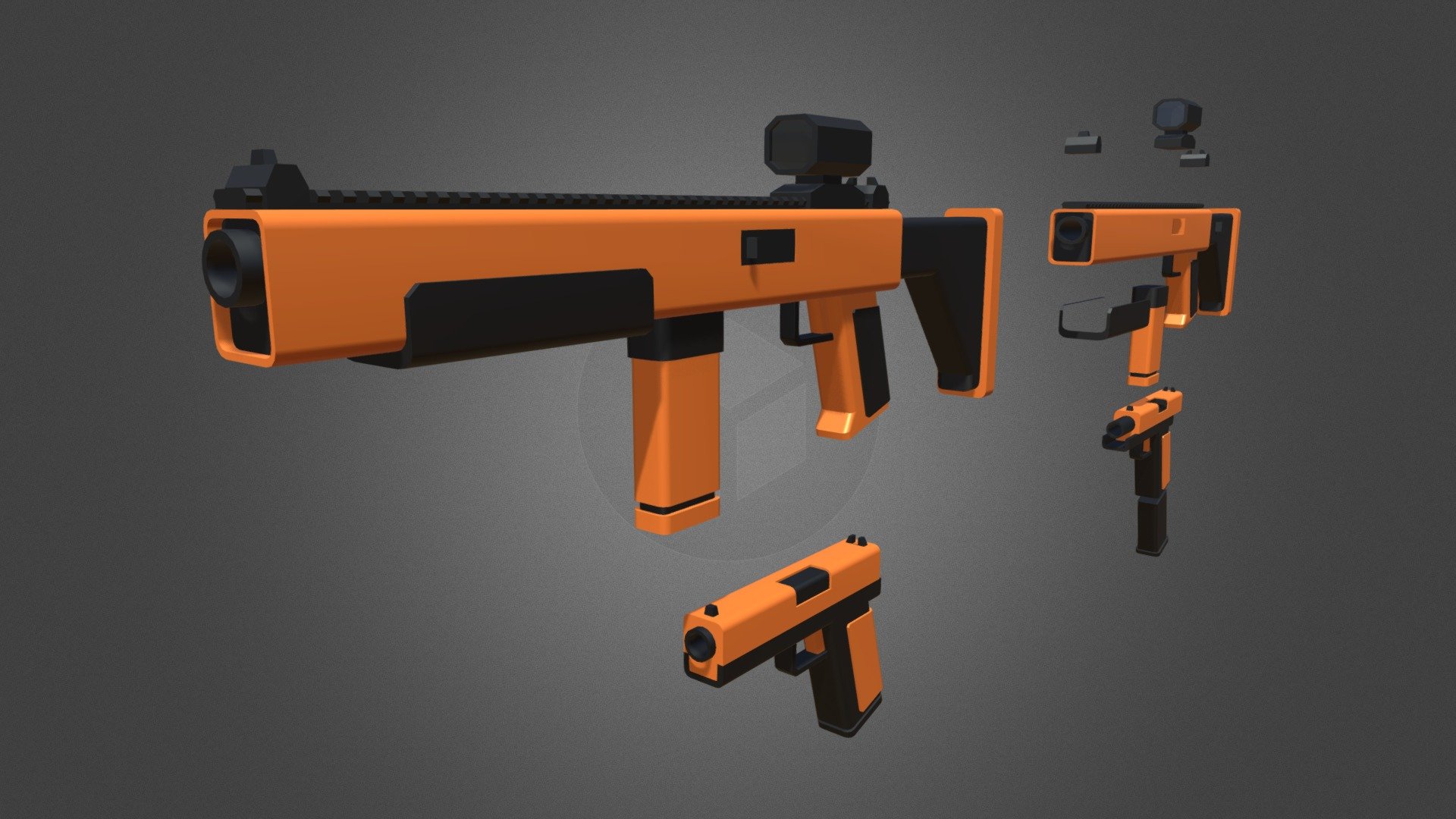 LongGun and Pistol - BlockOut Prototype Kit - 3D model by UniquePlayer ...