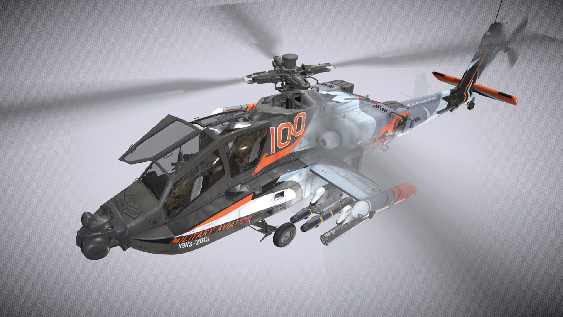 Apache AH-64D Netherlands Airforce Complex - Buy Royalty Free 3D model ...
