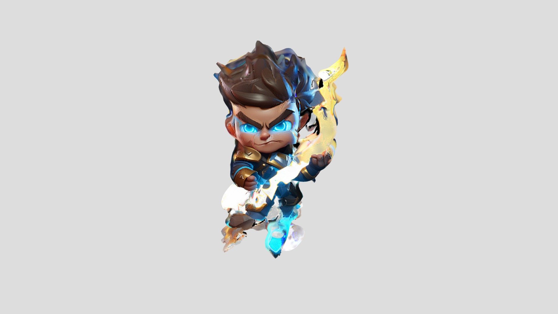 Chibi-style illustration of a man holding a swo - Download Free 3D ...