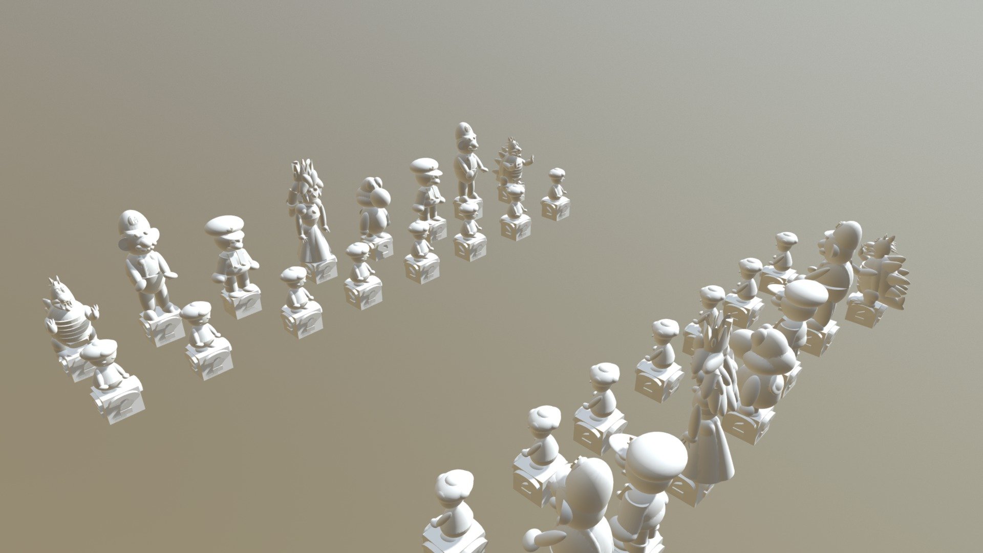 Mario Chess Pieces # Chess # Mario # Luigi - Download Free 3D model by ...