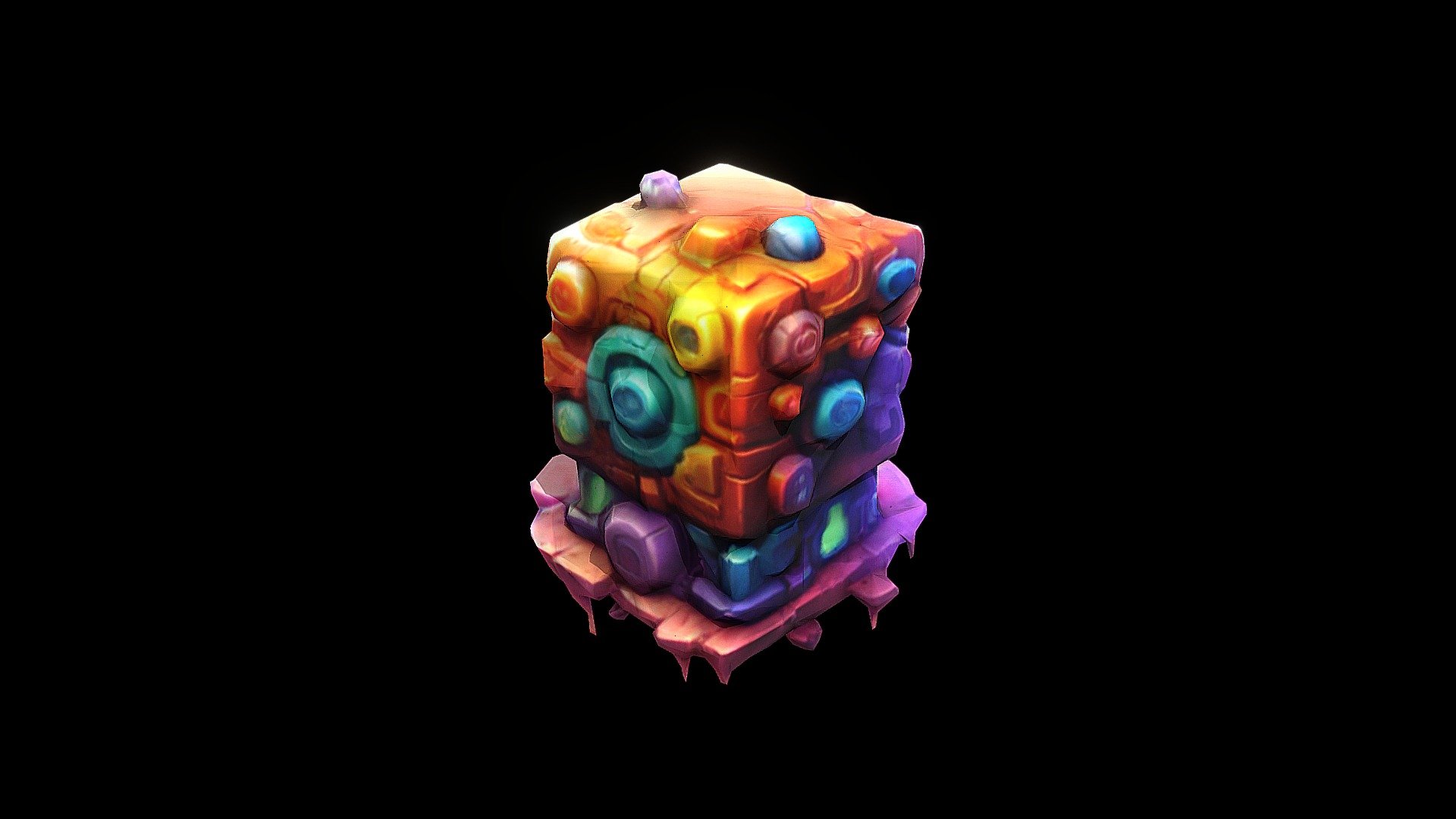 a colorful cube with the letter o on it - 3D model by klrxyz [f2d9e41 ...