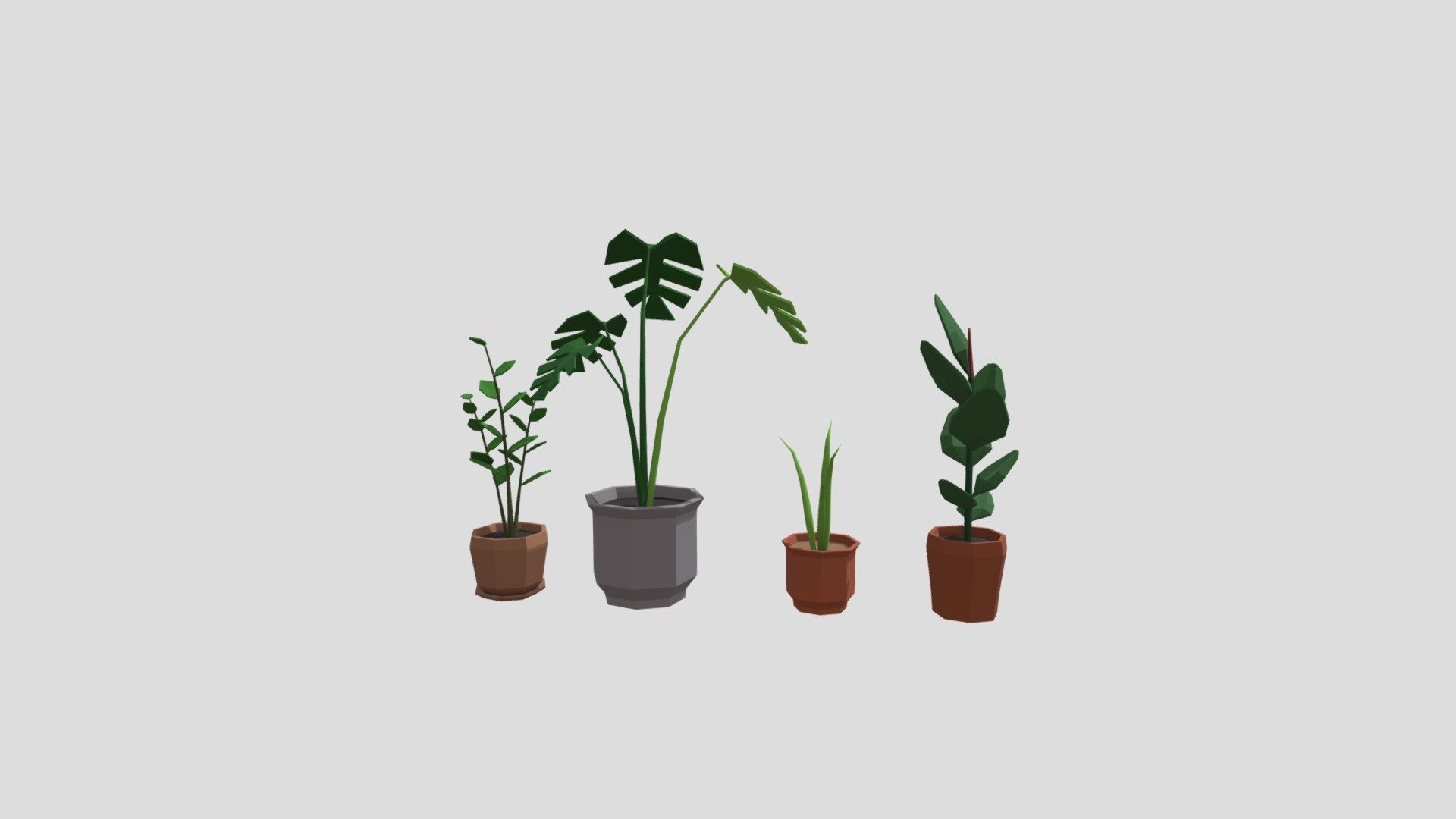 low poly indoor plants - 3D model by brusnika (@hulponot) [f2da931 ...