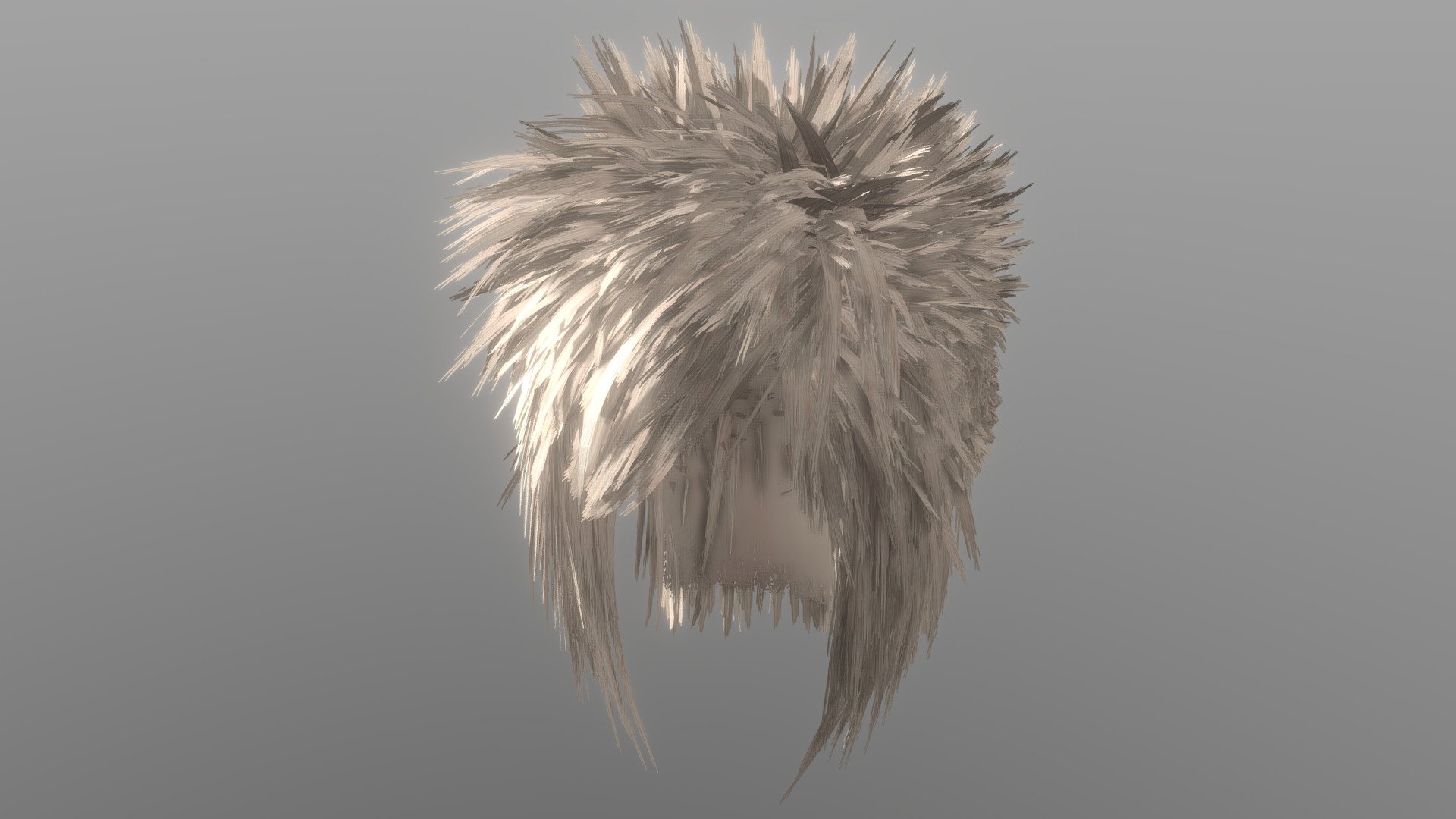 Wild Mullet Hair (Cream) - Buy Royalty Free 3D model by ...