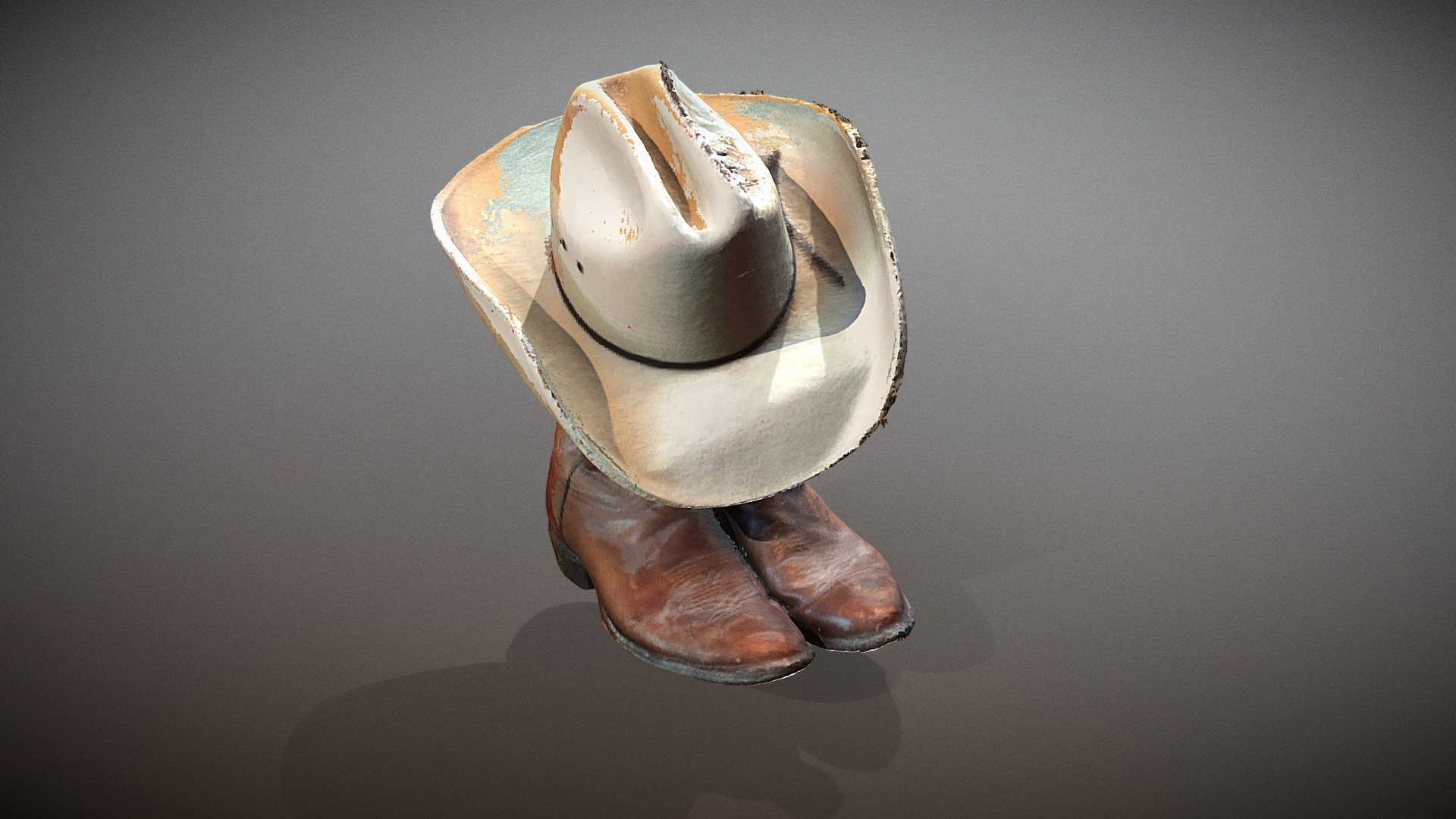 boots and cowboy hat - Download Free 3D model by hcwiley [f2eb687 ...