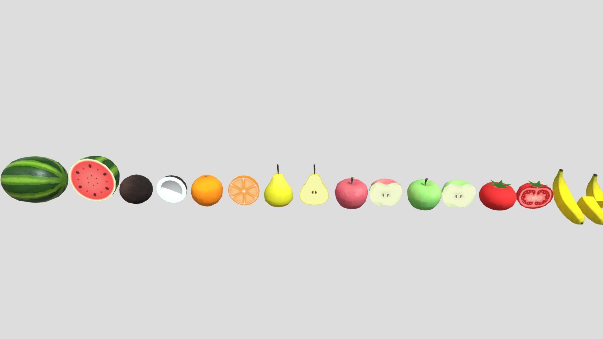Low-Poly Stylized Fruits Collection - Download Free 3D model by Dimitri ...