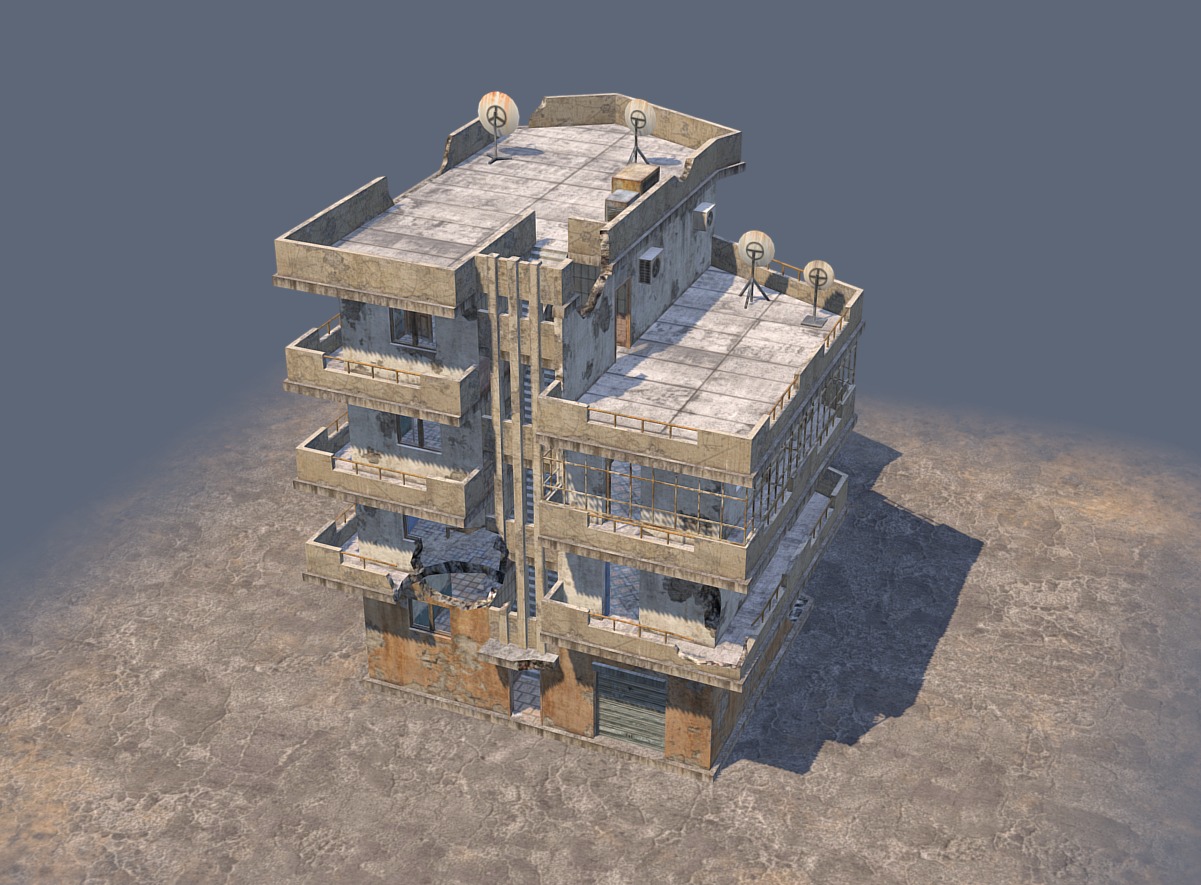 Damaged syrian city building - 3D model by EugeneDDR [f2f3897] - Sketchfab