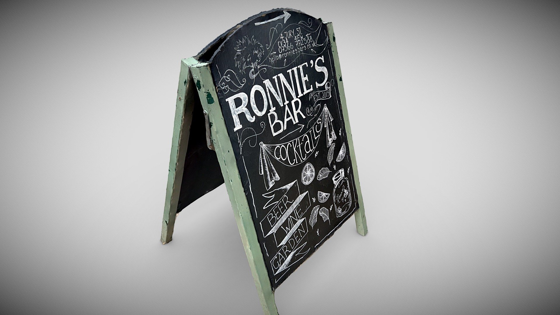 Ronnies warwick bar sign - Buy Royalty Free 3D model by Alex Tench ...