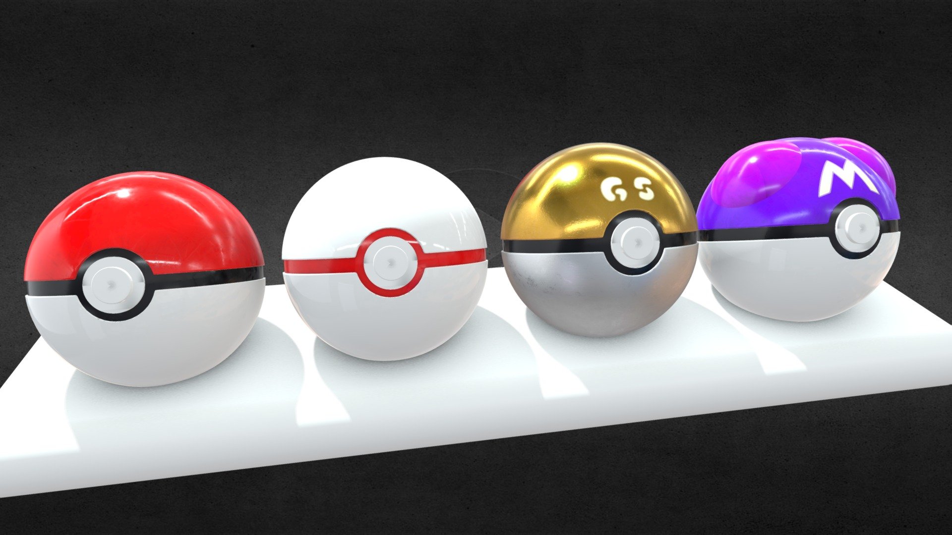 Pokebolas Pokemon - 3D model by FelipeBatan [f3057a7] - Sketchfab