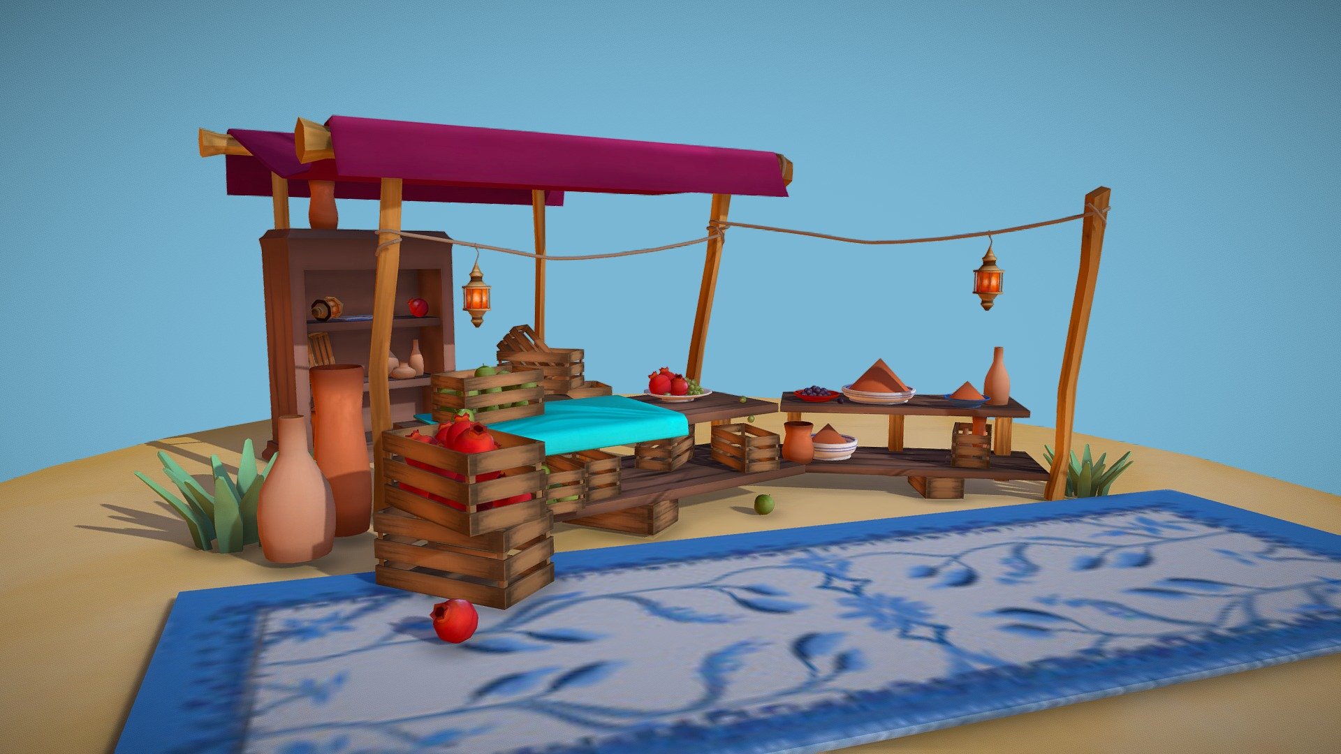 Middle Eastern Market | DAE Bazaar - 3D model by Dana Altynbekova ...