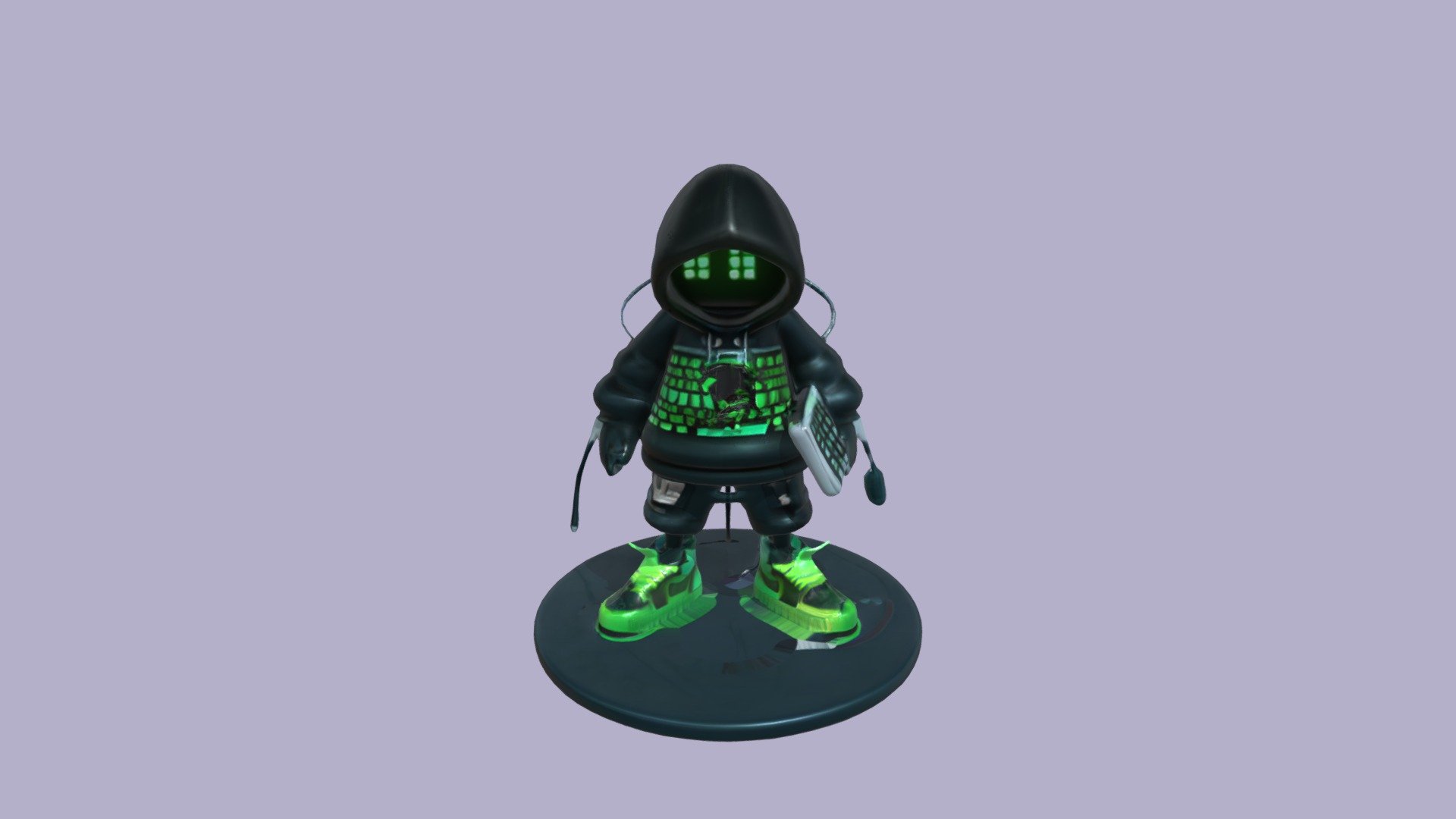 Hacker avatar with keyboard hoodie - 3D model by mammenkoshy18 [f310800 ...